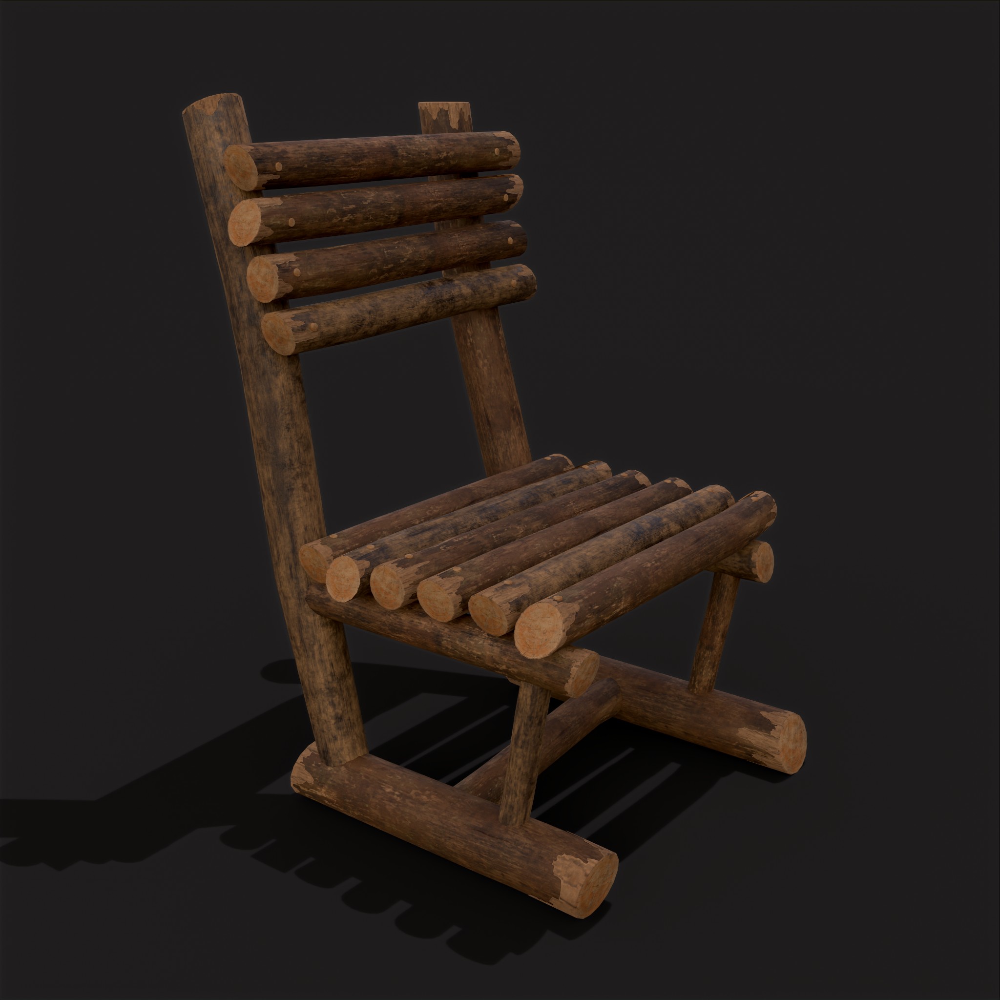 Rustic Log Chair - 3D Model by Get Dead Entertainment
