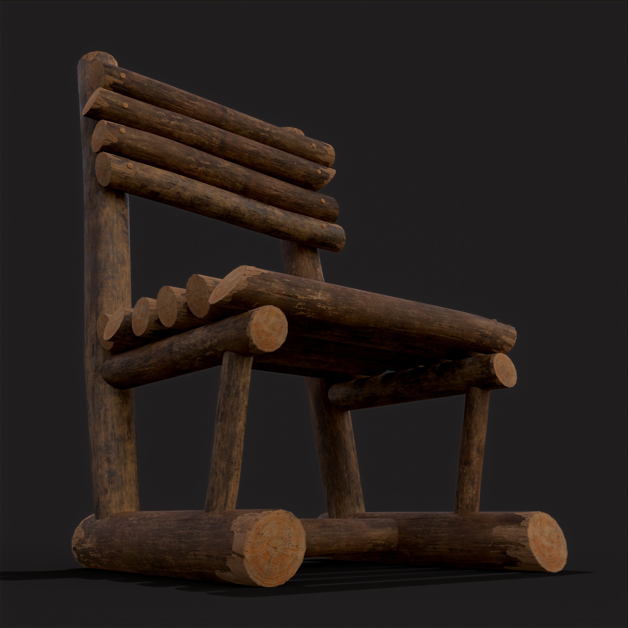 Rustic Log Chair - 3D Model by Get Dead Entertainment