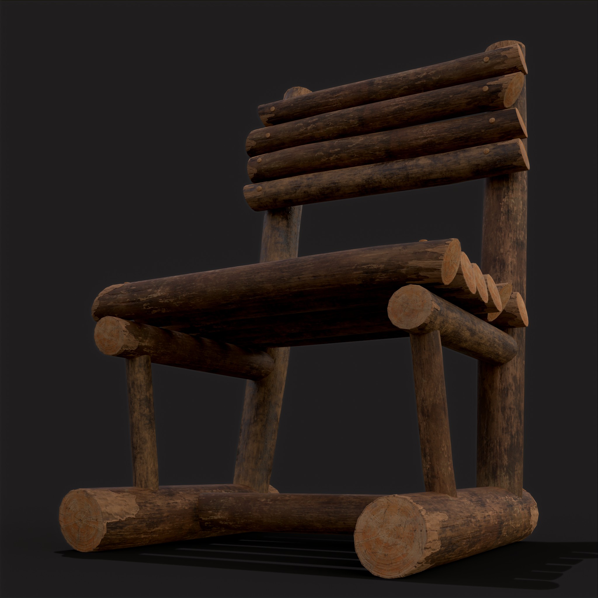 Rustic Log Chair - 3D Model by Get Dead Entertainment