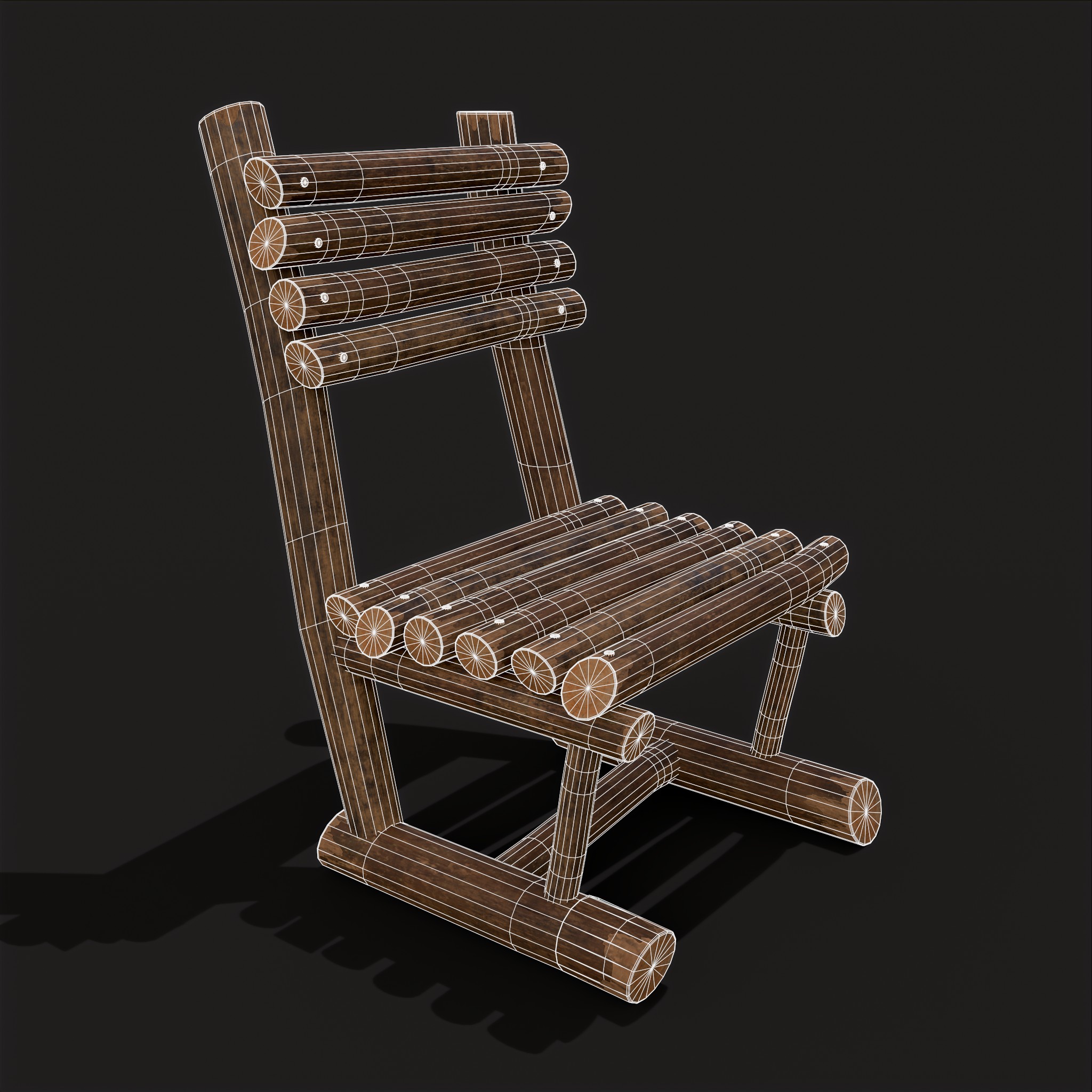 Rustic Log Chair - 3D Model by Get Dead Entertainment