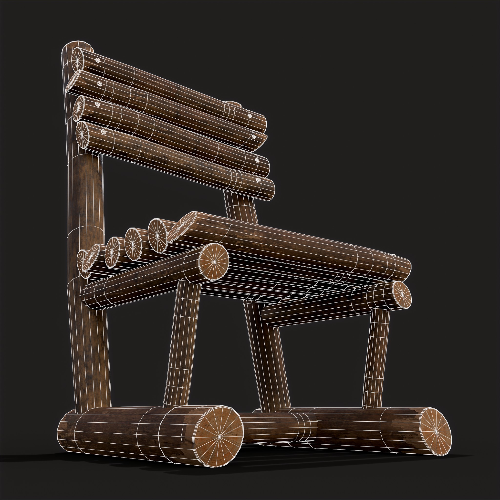 Rustic Log Chair - 3D Model by Get Dead Entertainment