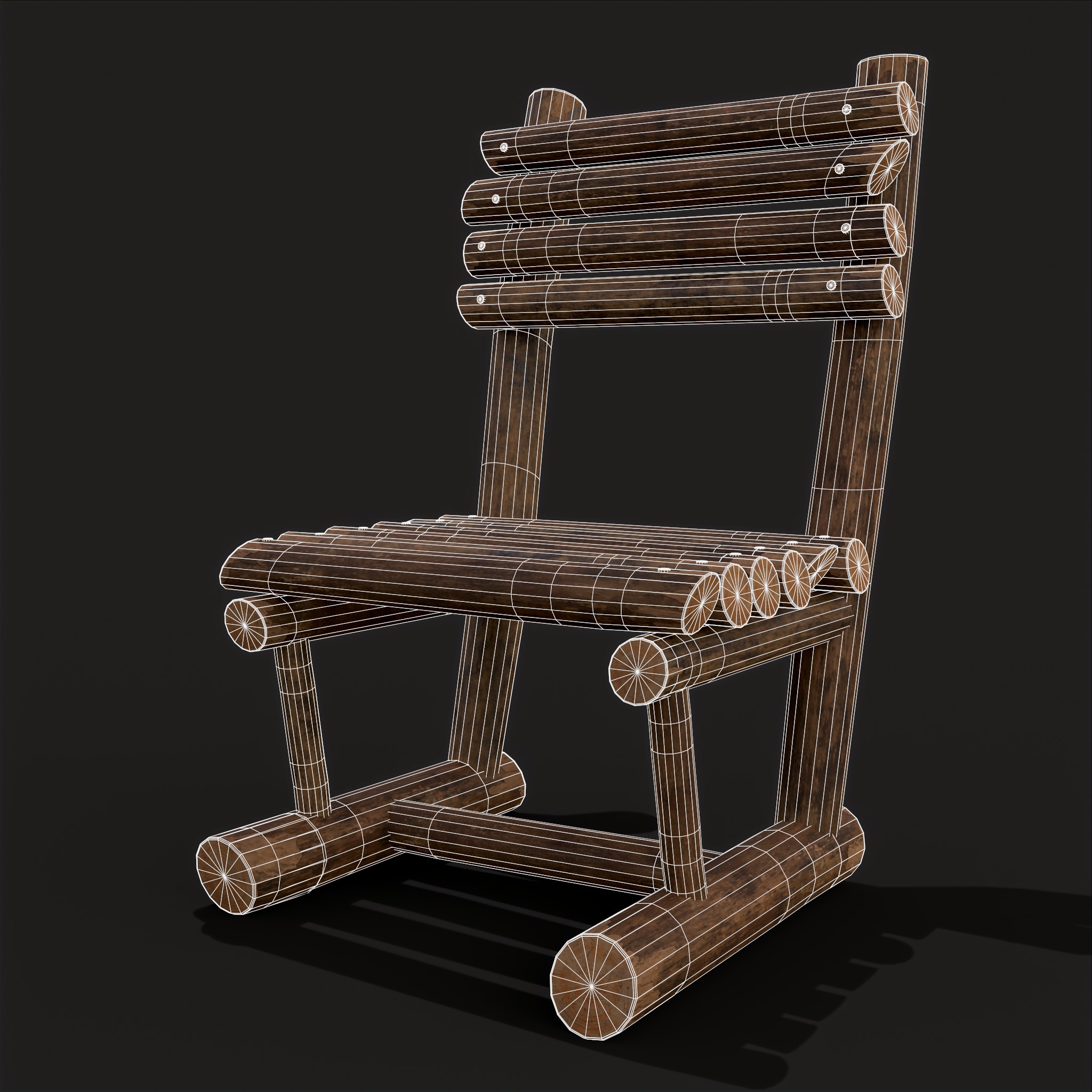 Rustic Log Chair - 3D Model by Get Dead Entertainment