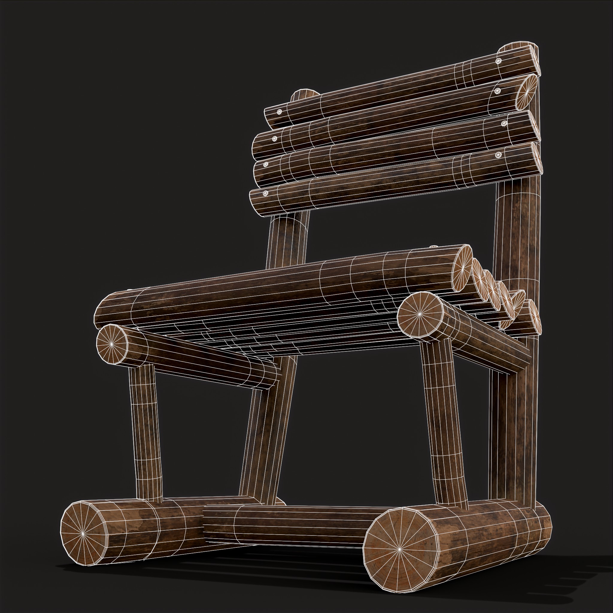 Rustic Log Chair - 3D Model by Get Dead Entertainment