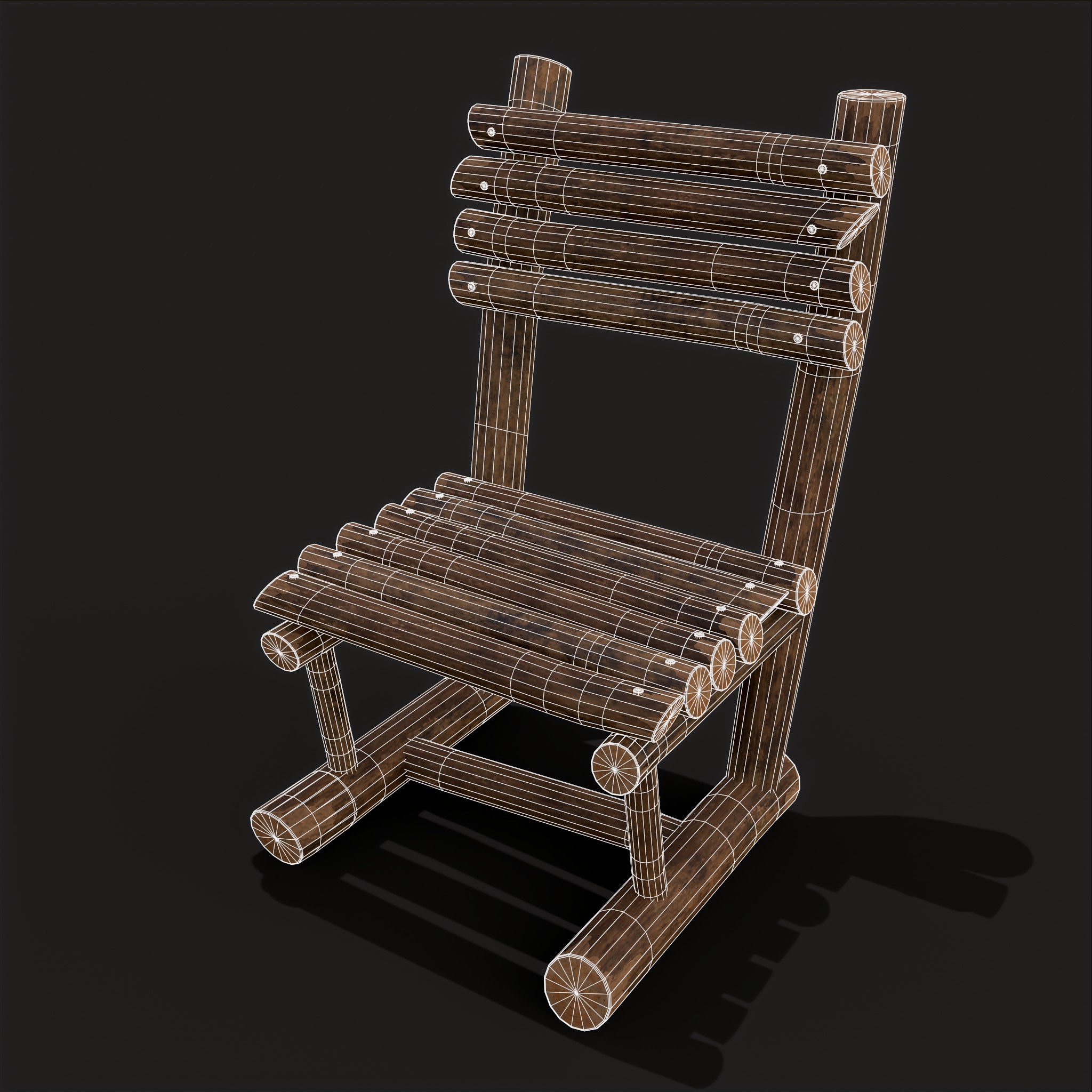 Rustic Log Chair - 3D Model by Get Dead Entertainment