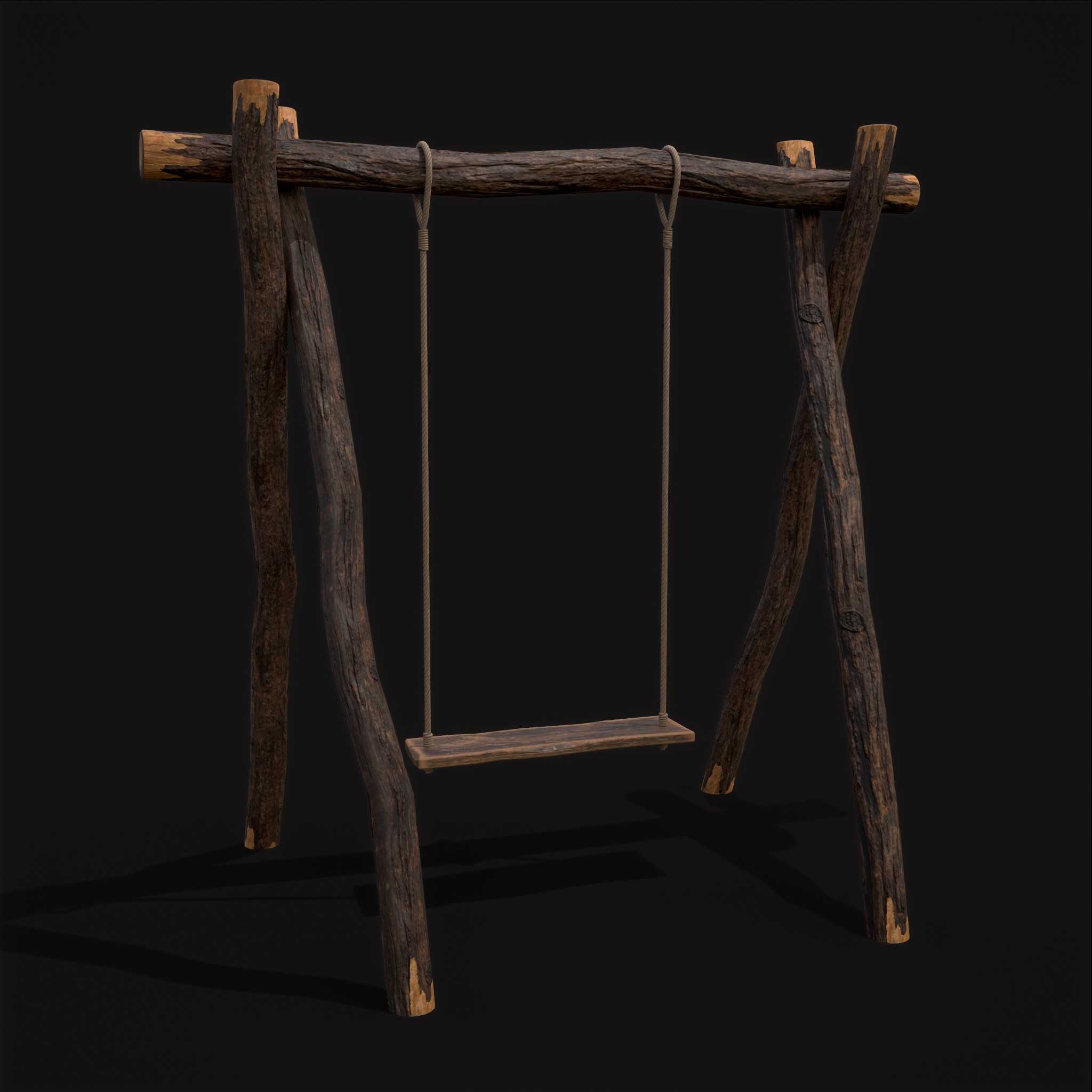 Rustic Log Rope Swing - 3D Model by Get Dead Entertainment