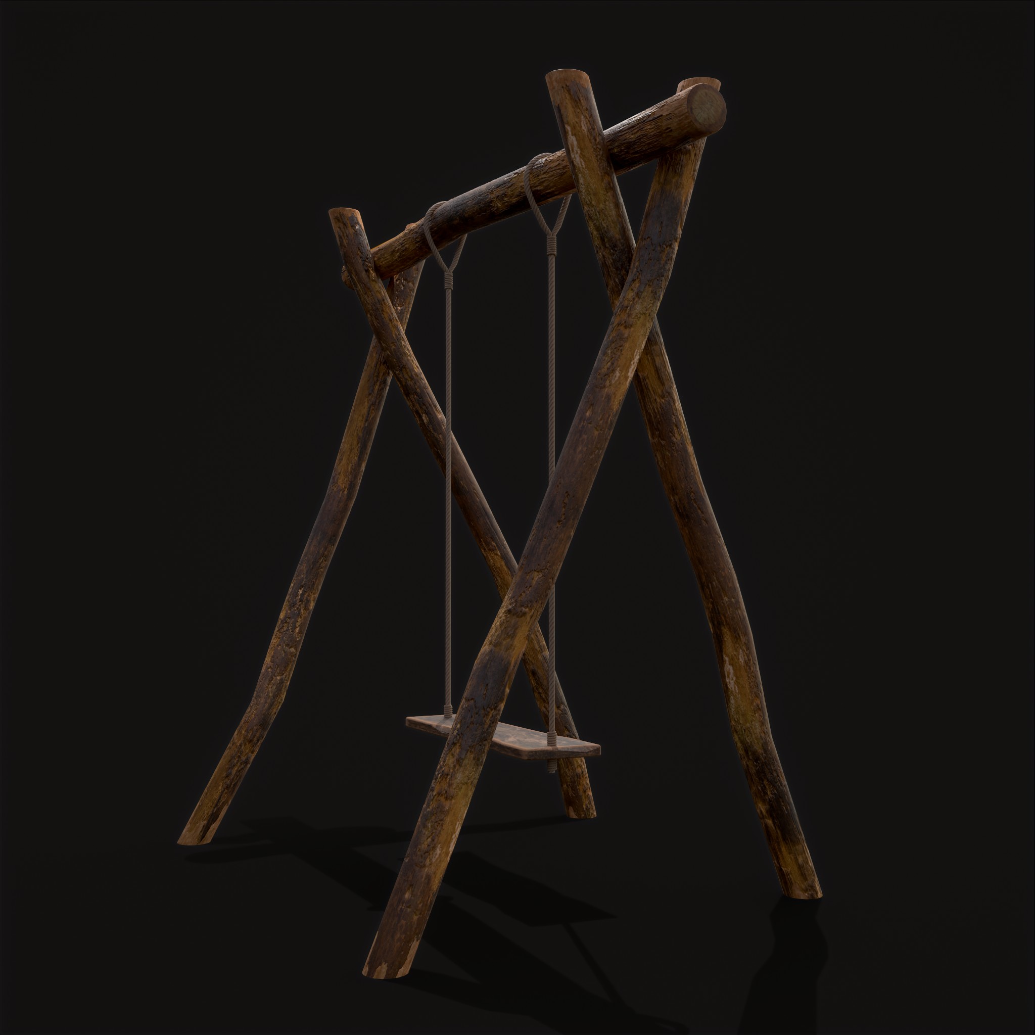 Rustic Log Rope Swing - 3D Model by Get Dead Entertainment