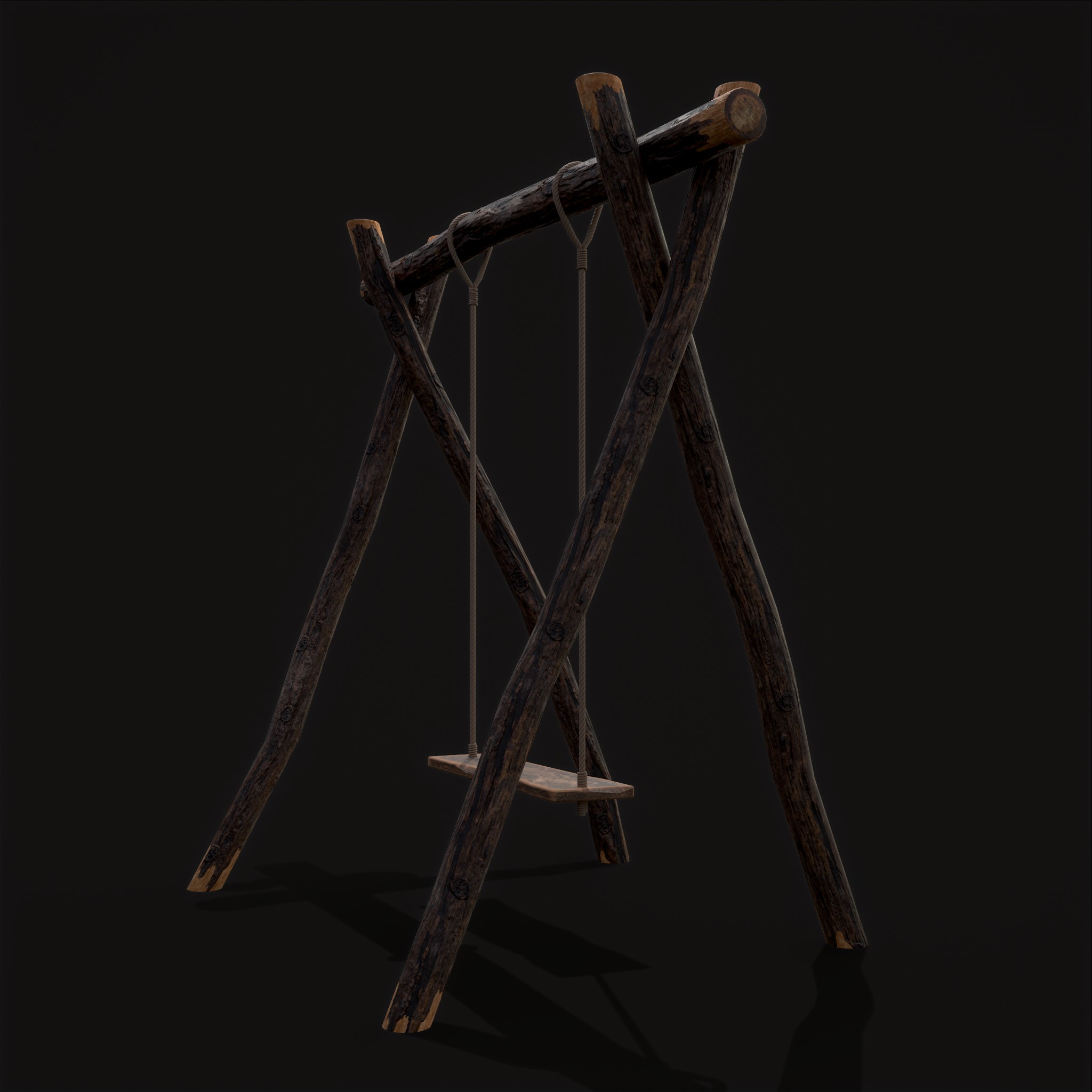 Rustic Log Rope Swing - 3D Model by Get Dead Entertainment