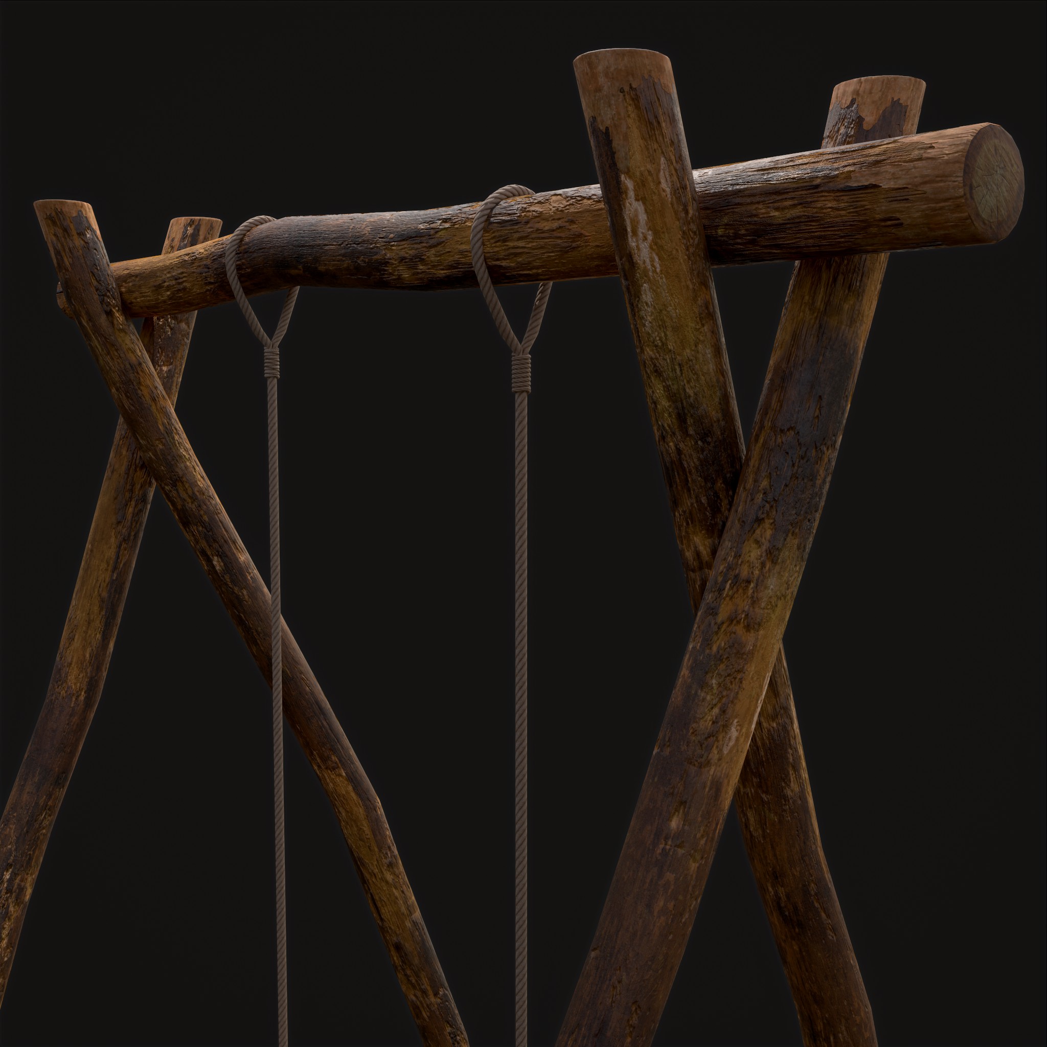 Rustic Log Rope Swing - 3D Model by Get Dead Entertainment