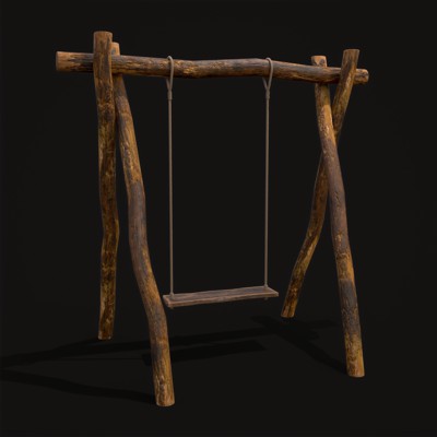 Rustic Log Rope Swing - 3D Model by Get Dead Entertainment