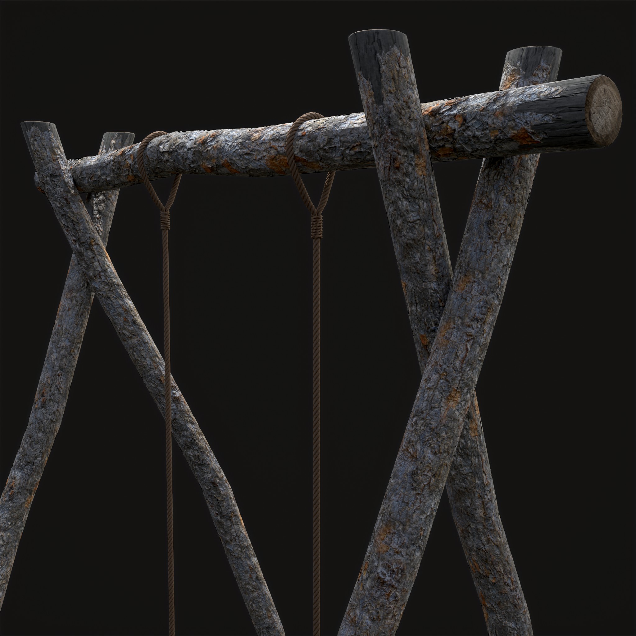 Rustic Log Rope Swing - 3D Model by Get Dead Entertainment