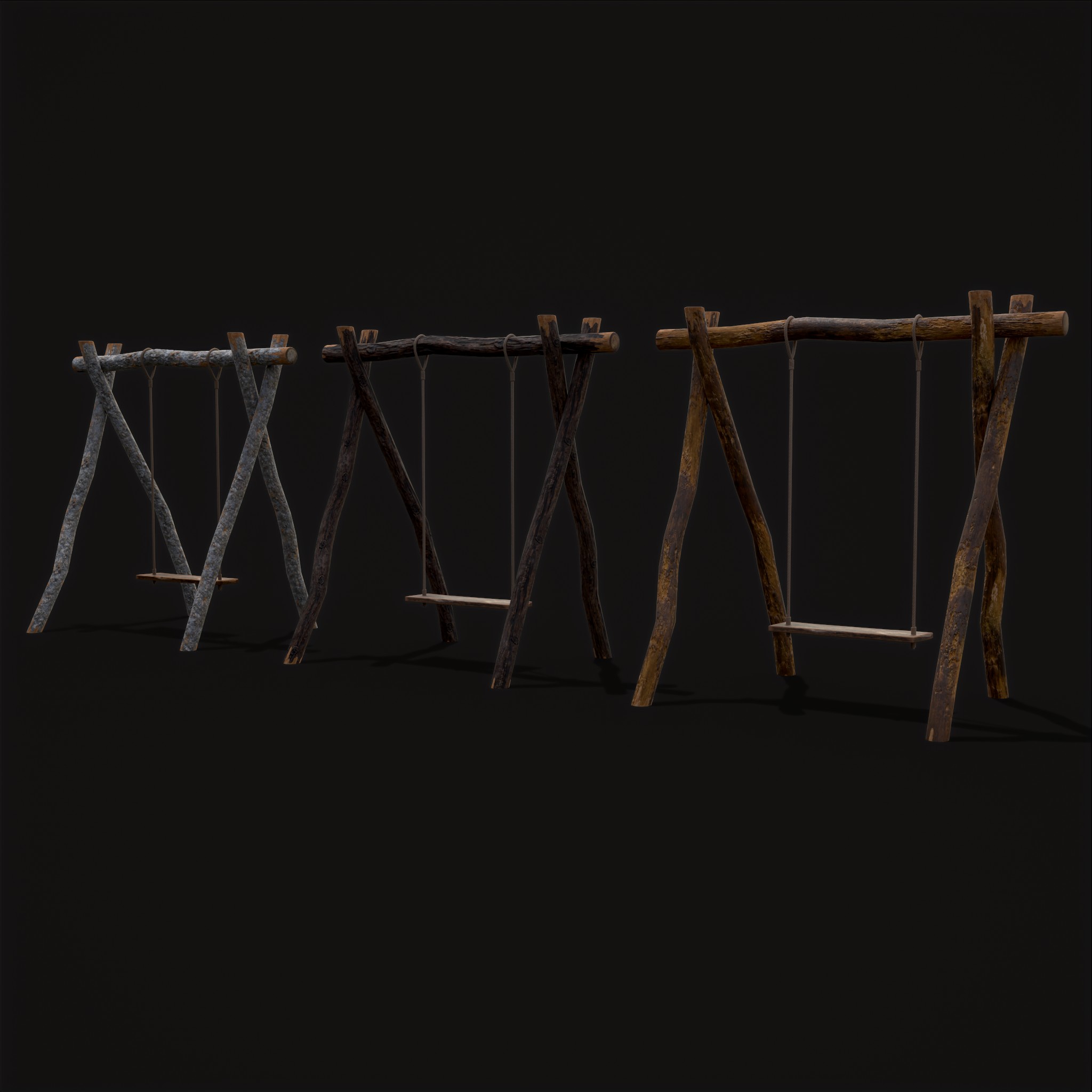 Rustic Log Rope Swing - 3D Model by Get Dead Entertainment