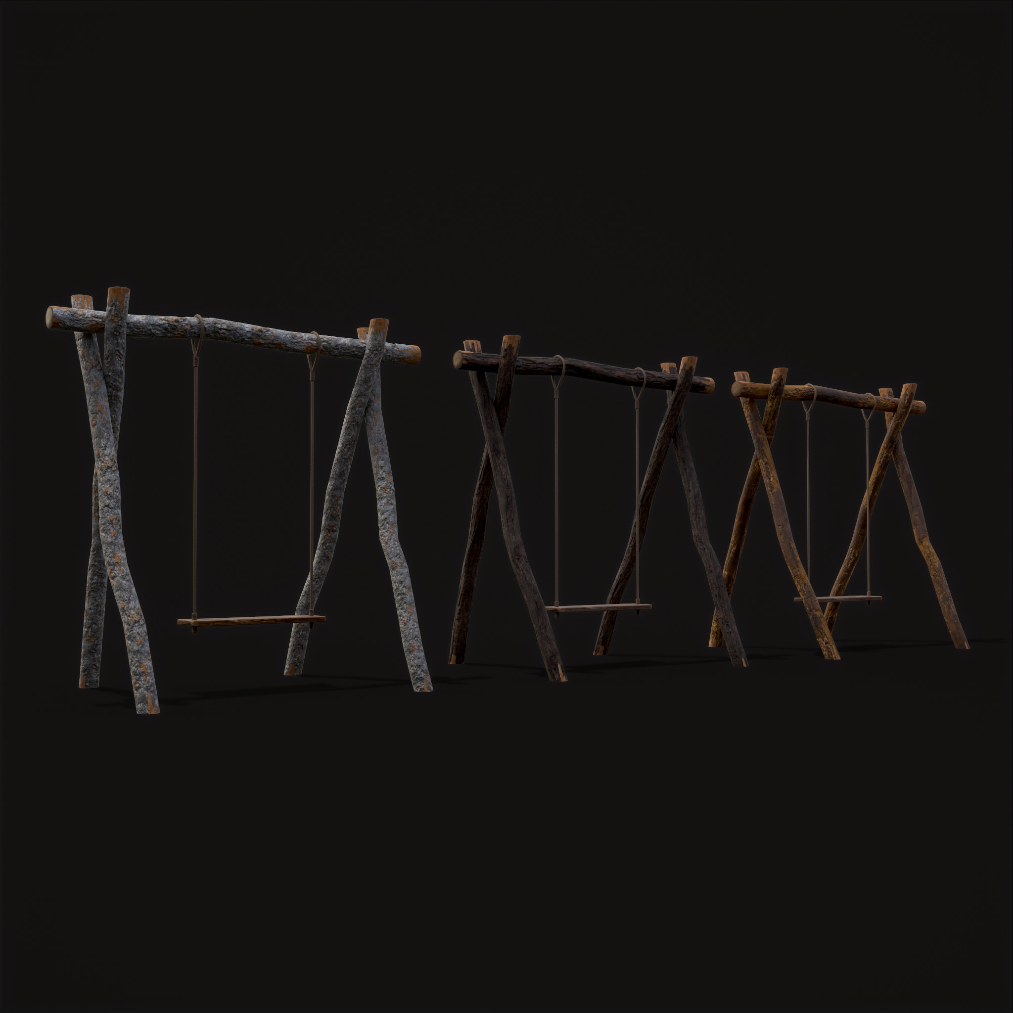 Rustic Log Rope Swing - 3D Model by Get Dead Entertainment