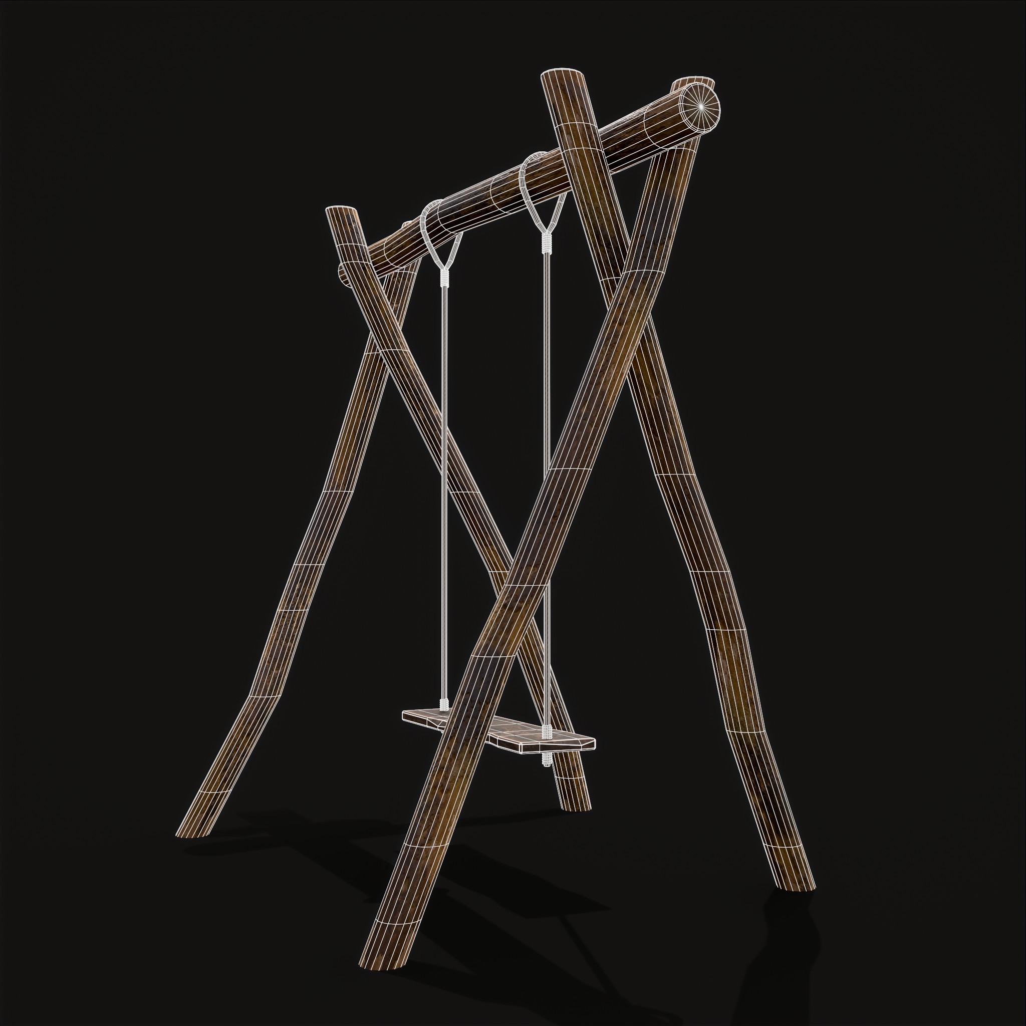 Rustic Log Rope Swing - 3D Model by Get Dead Entertainment