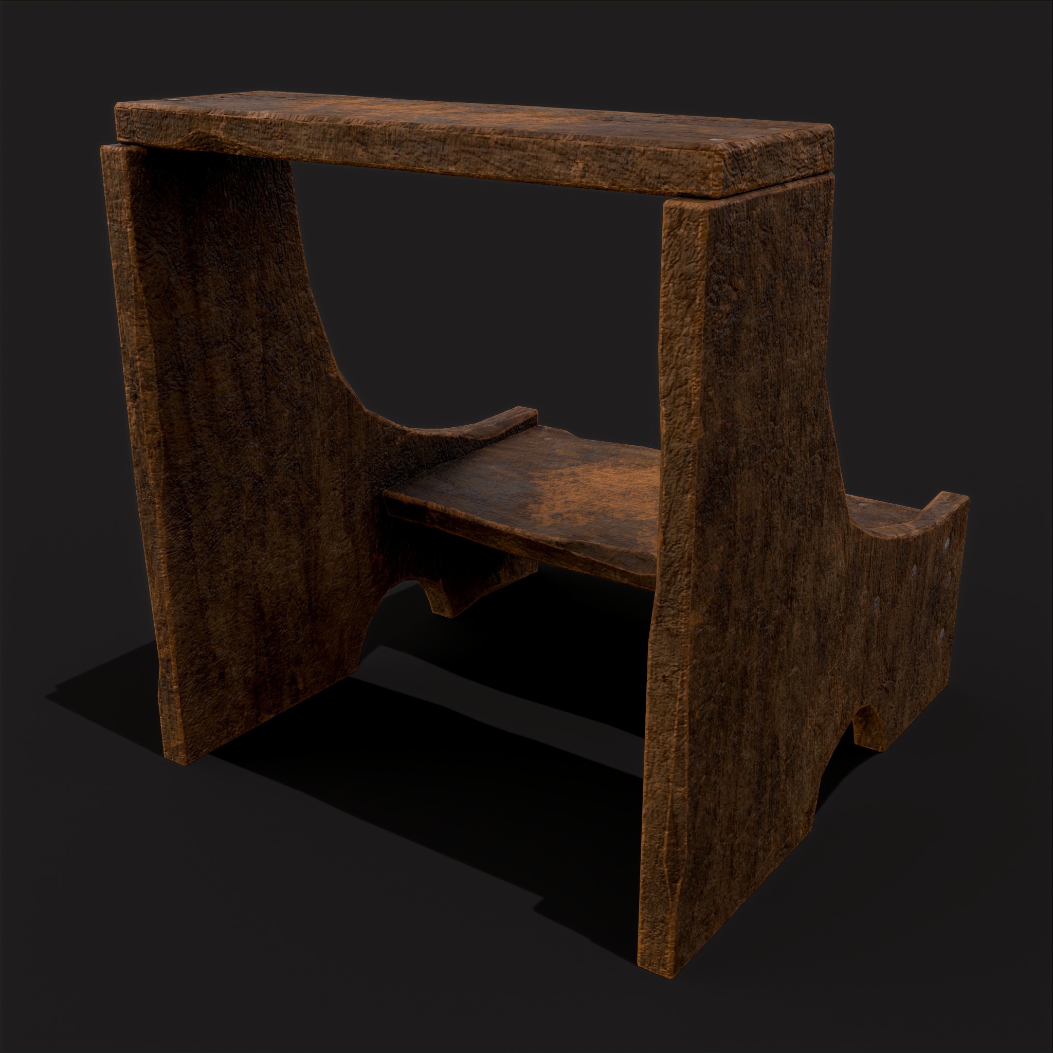 Rustic Medieval 2 Step Ladder - 3D Model by Get Dead Entertainment