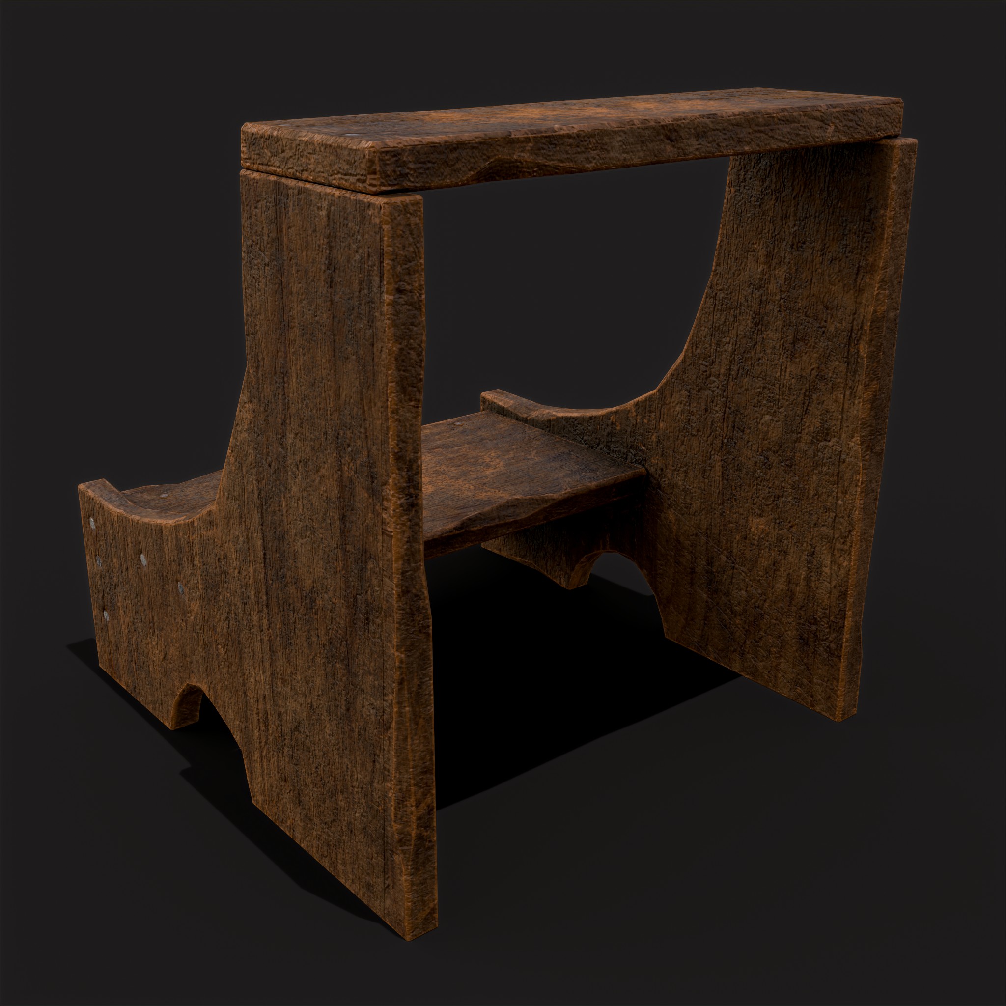 Rustic Medieval 2 Step Ladder - 3D Model by Get Dead Entertainment