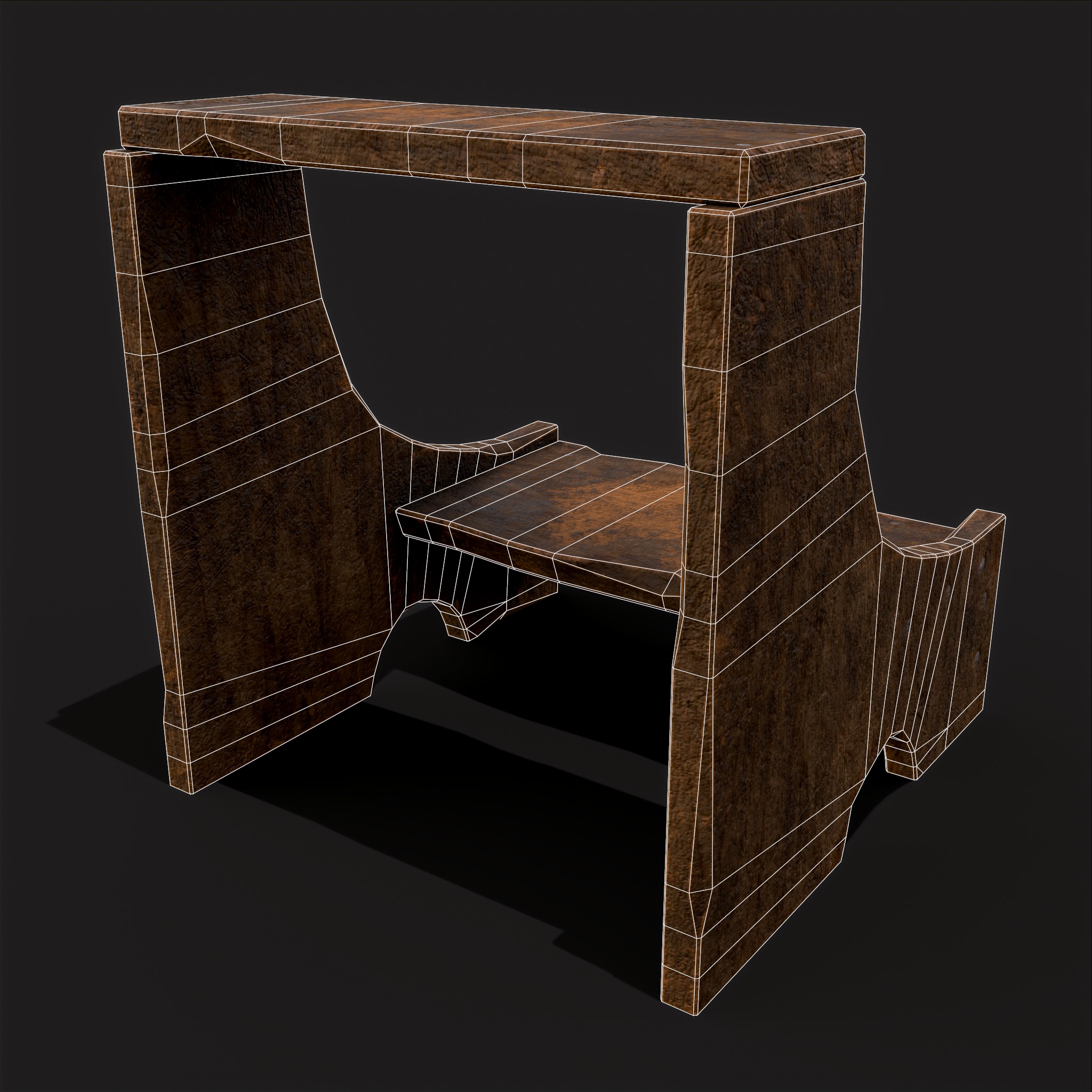 Rustic Medieval 2 Step Ladder - 3D Model by Get Dead Entertainment