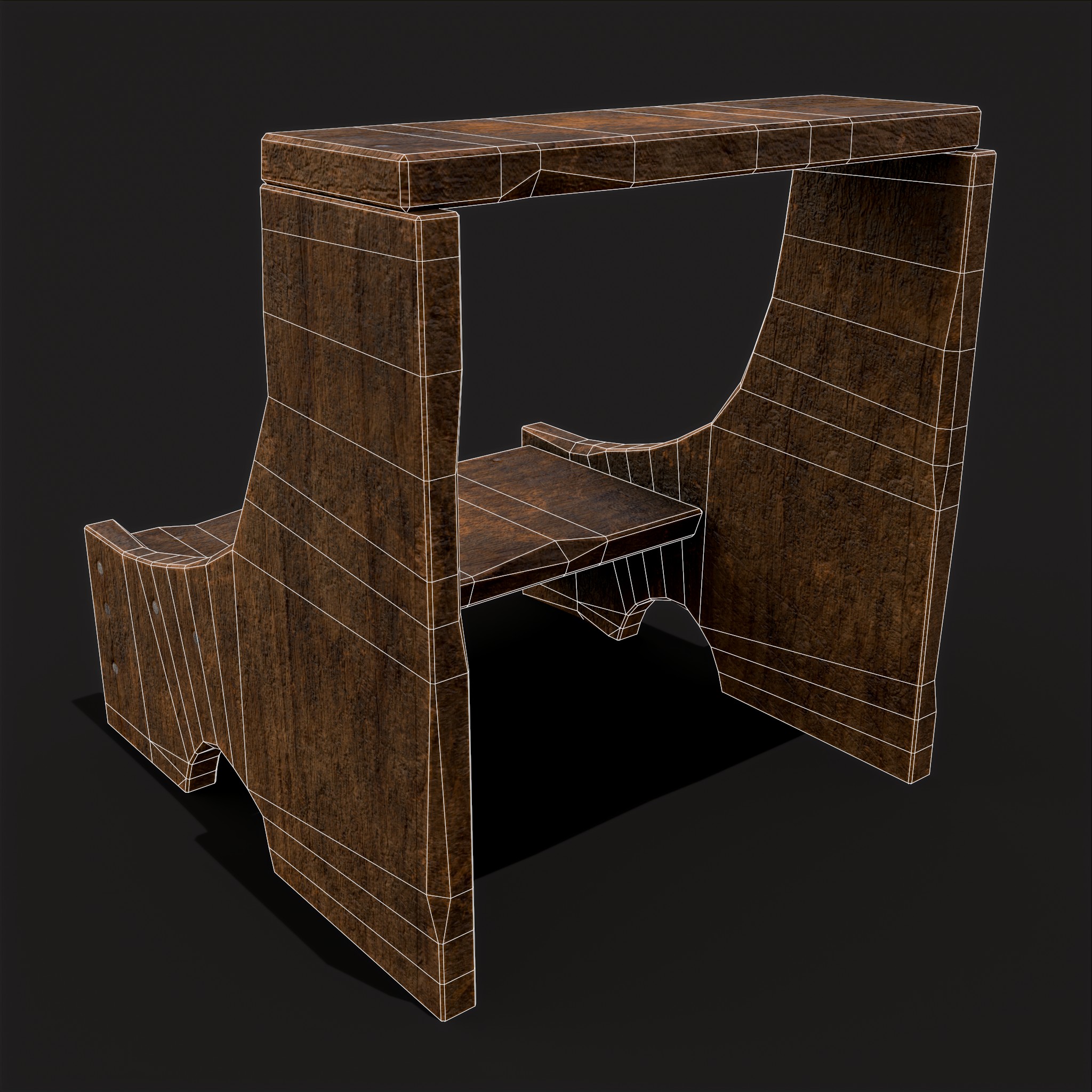 Rustic Medieval 2 Step Ladder - 3D Model by Get Dead Entertainment