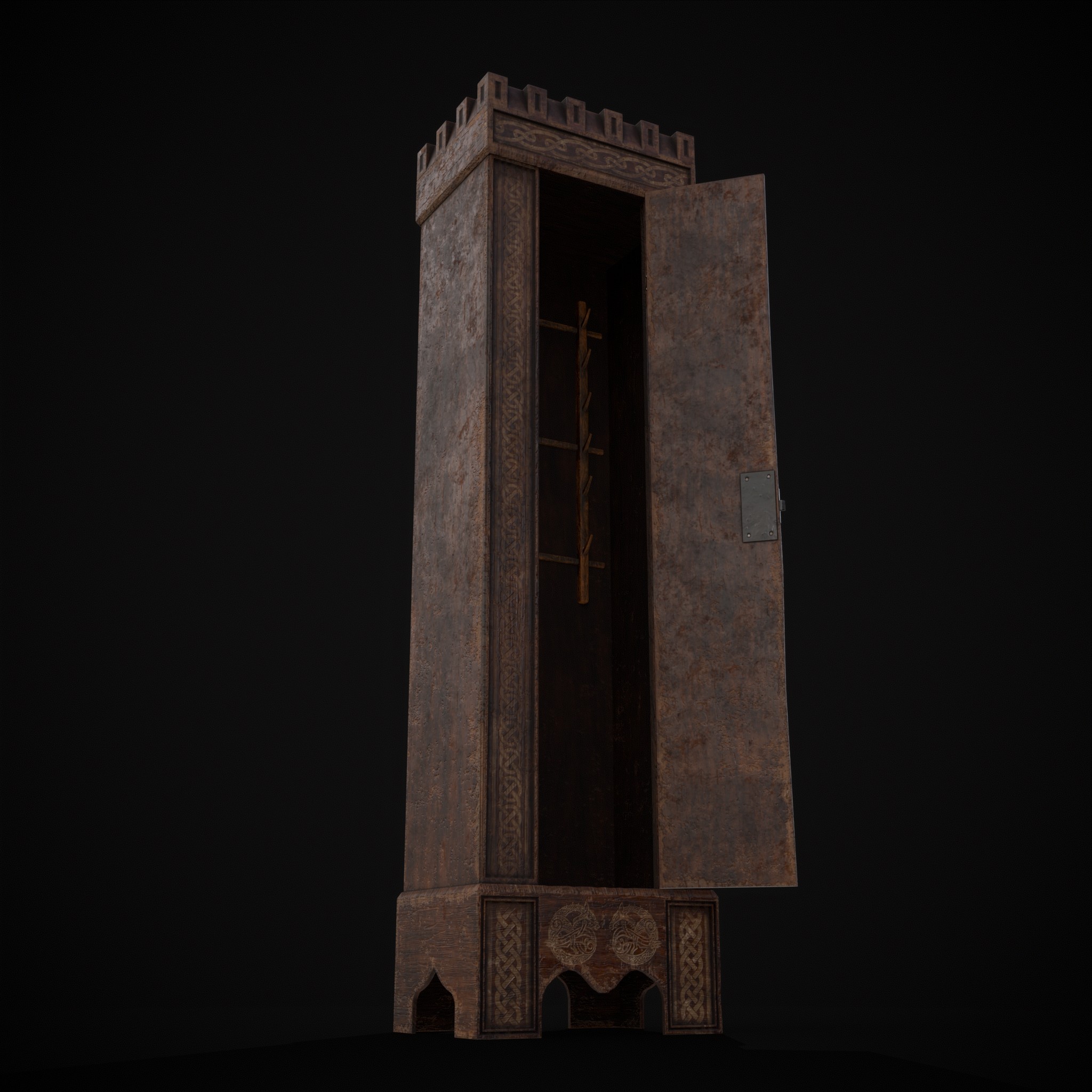 Rustic Medieval Cloak Wardrobe - 3D Model by Get Dead Entertainment