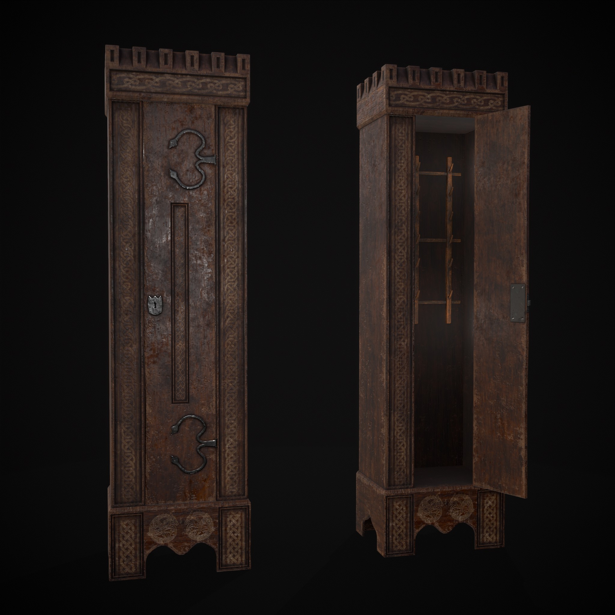 Rustic Medieval Cloak Wardrobe - 3D Model by Get Dead Entertainment