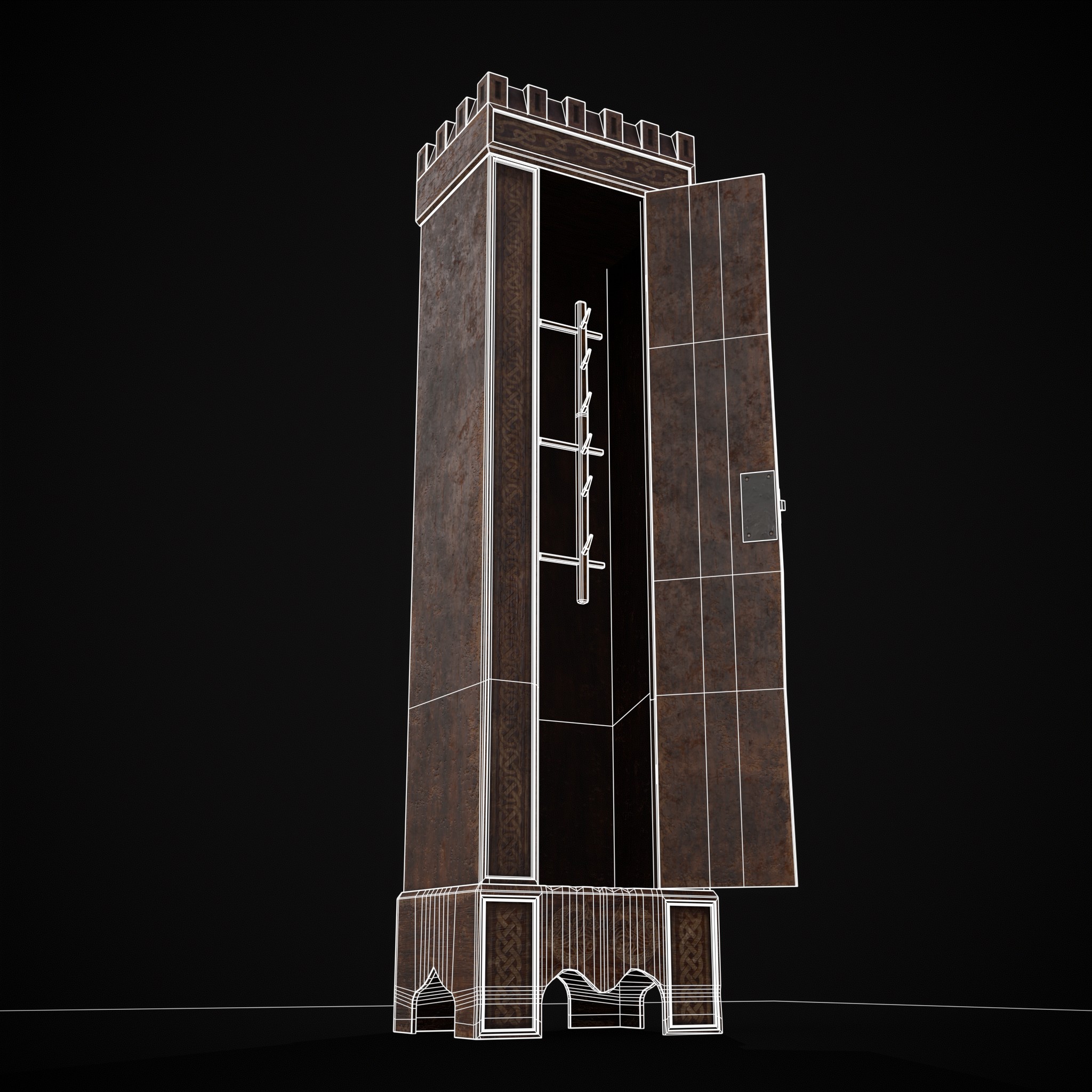 Rustic Medieval Cloak Wardrobe - 3D Model by Get Dead Entertainment