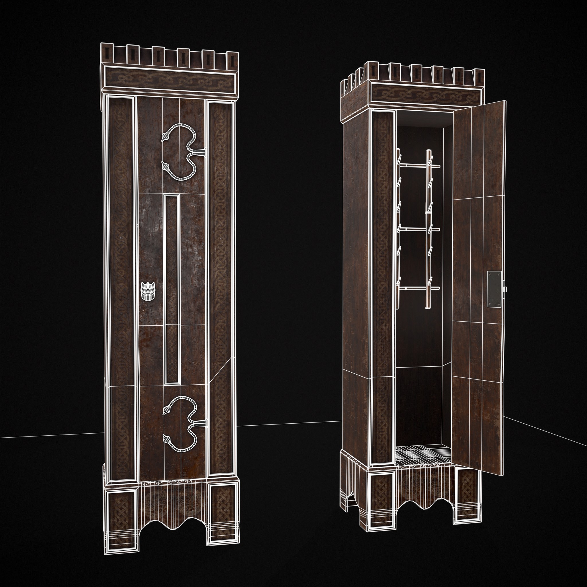 Rustic Medieval Cloak Wardrobe - 3D Model by Get Dead Entertainment
