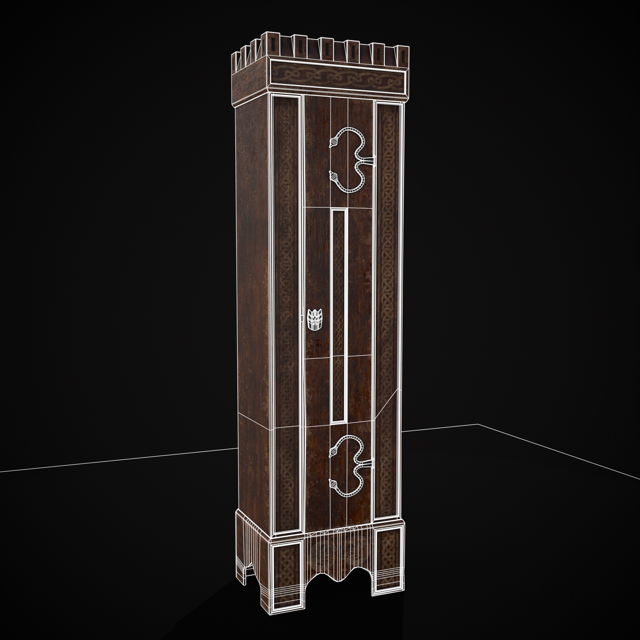 Rustic Medieval Cloak Wardrobe - 3D Model by Get Dead Entertainment