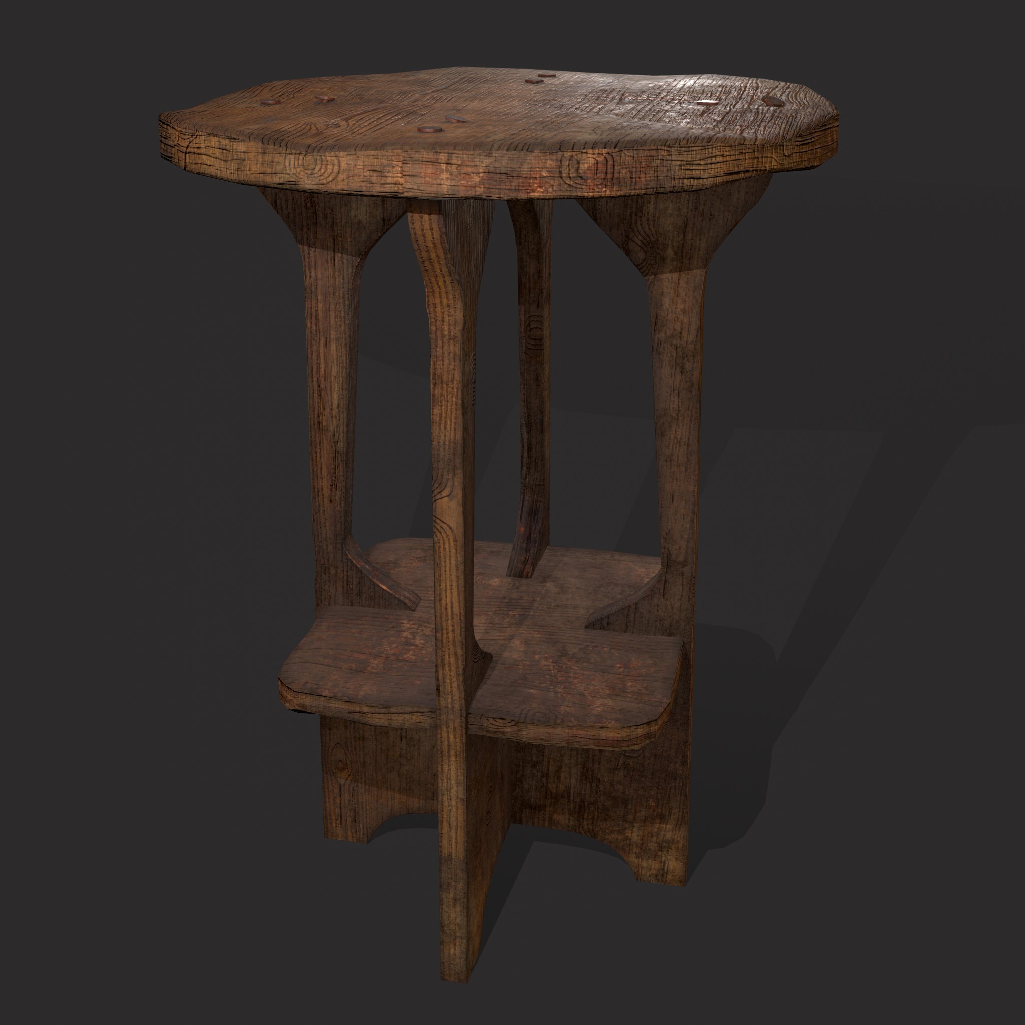 Rustic Medieval End Table - 3D Model by Get Dead Entertainment