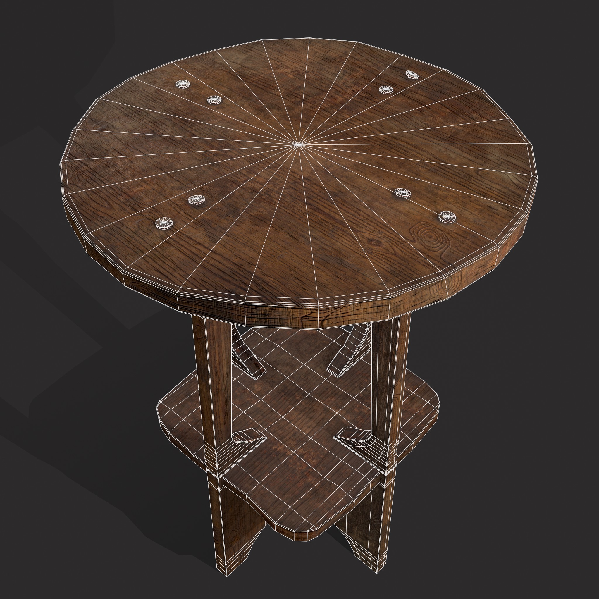 Rustic Medieval End Table - 3D Model by Get Dead Entertainment