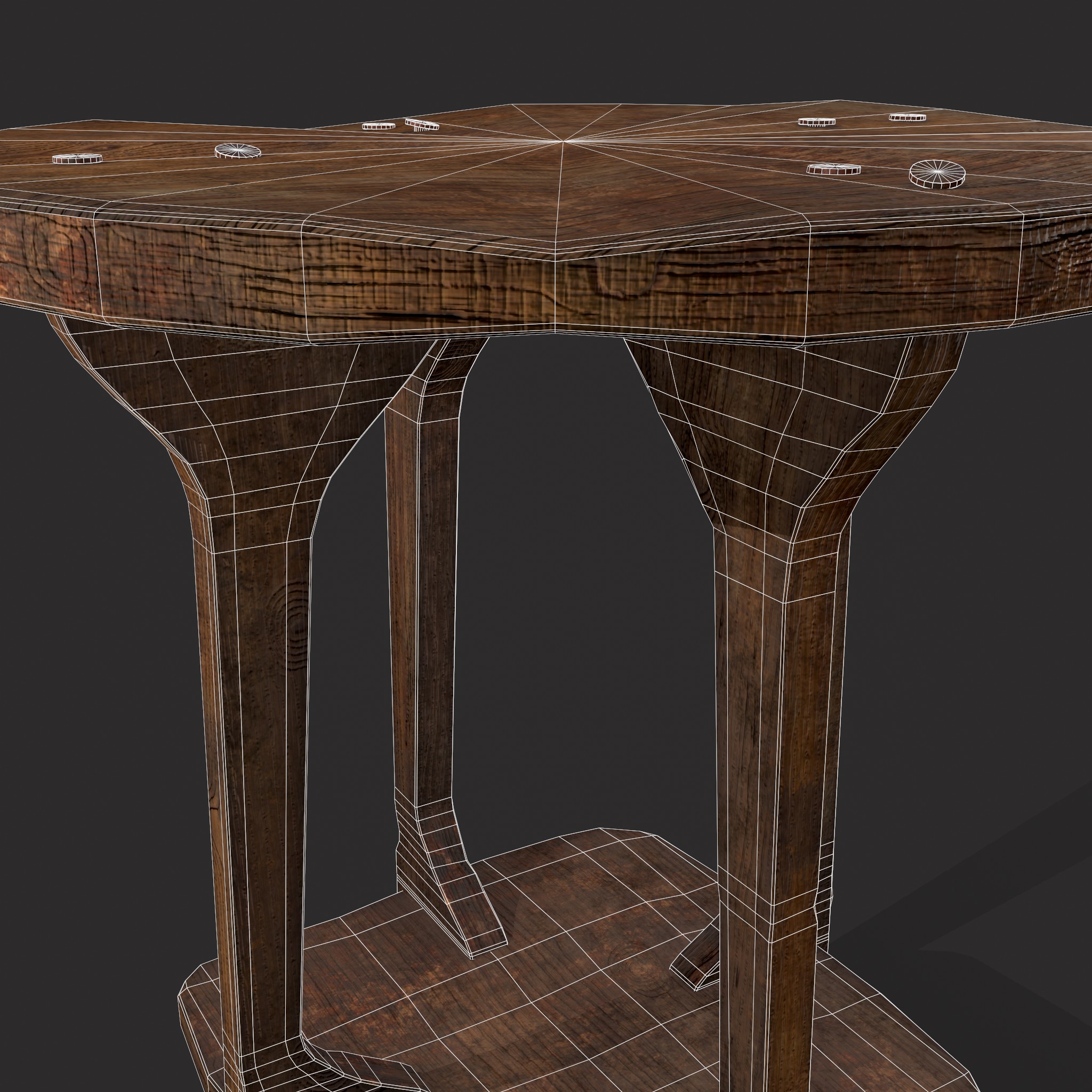 Rustic Medieval End Table - 3D Model by Get Dead Entertainment