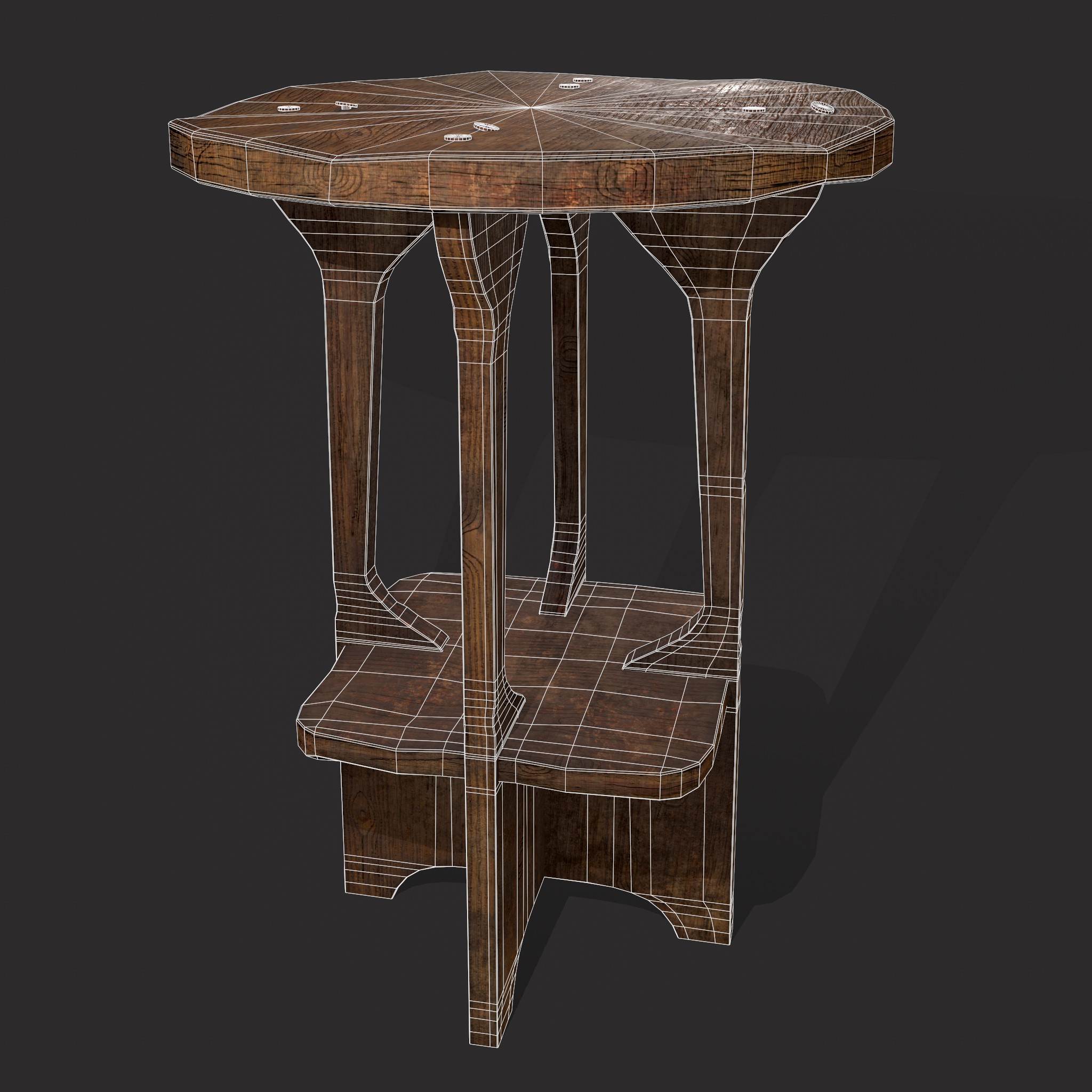 Rustic Medieval End Table - 3D Model by Get Dead Entertainment
