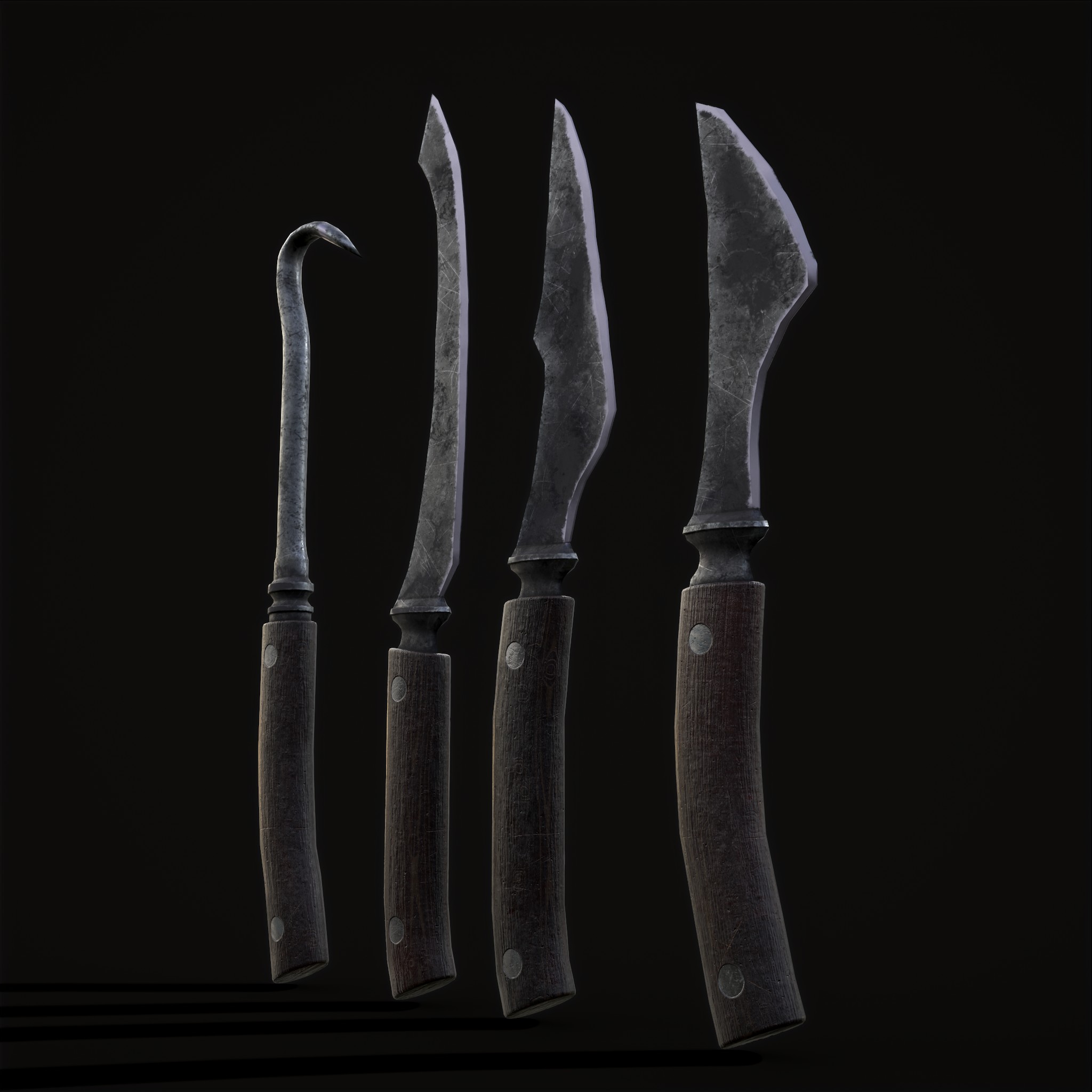 Rustic Medieval Flawed Knives - 3D Model by Get Dead Entertainment