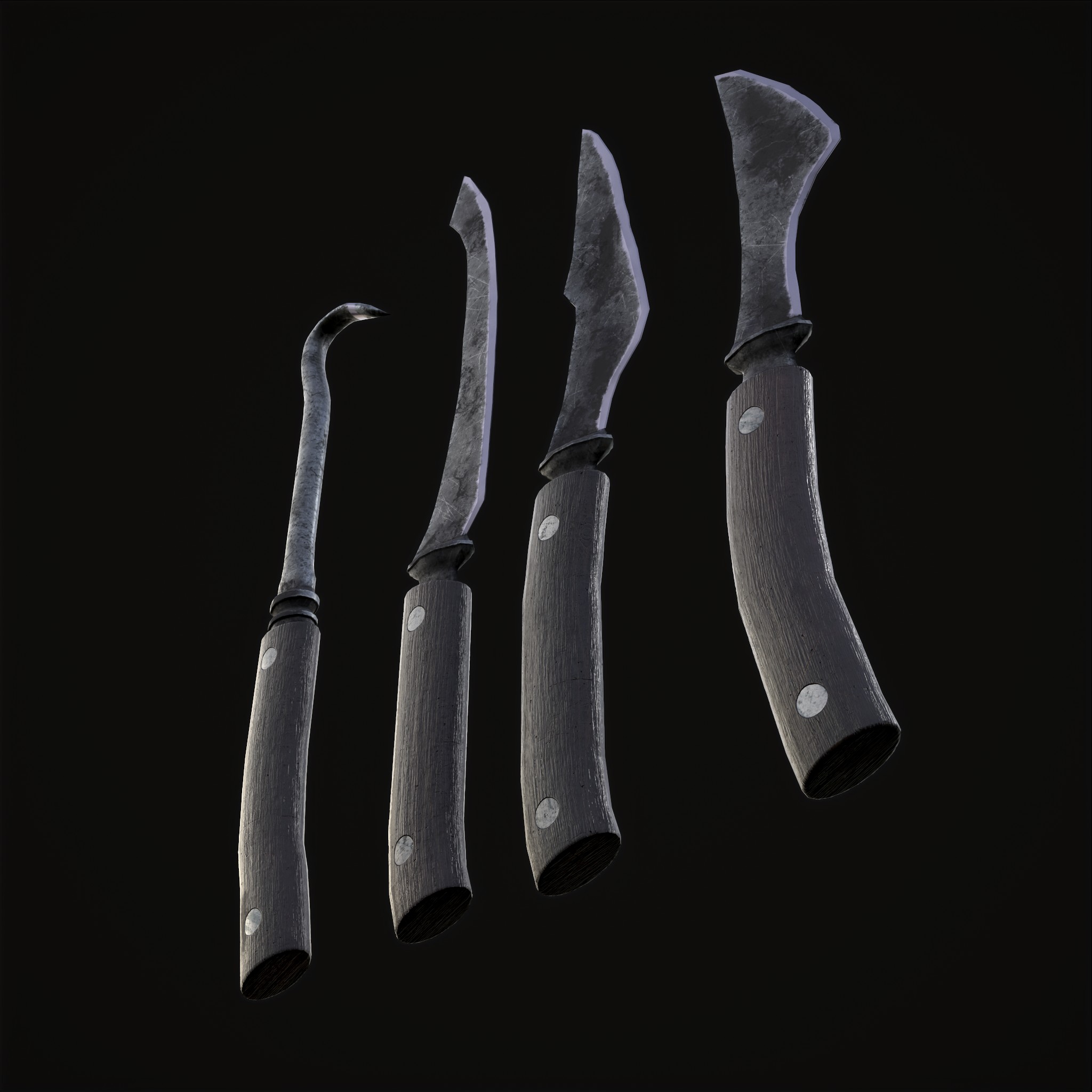 Rustic Medieval Flawed Knives - 3D Model by Get Dead Entertainment
