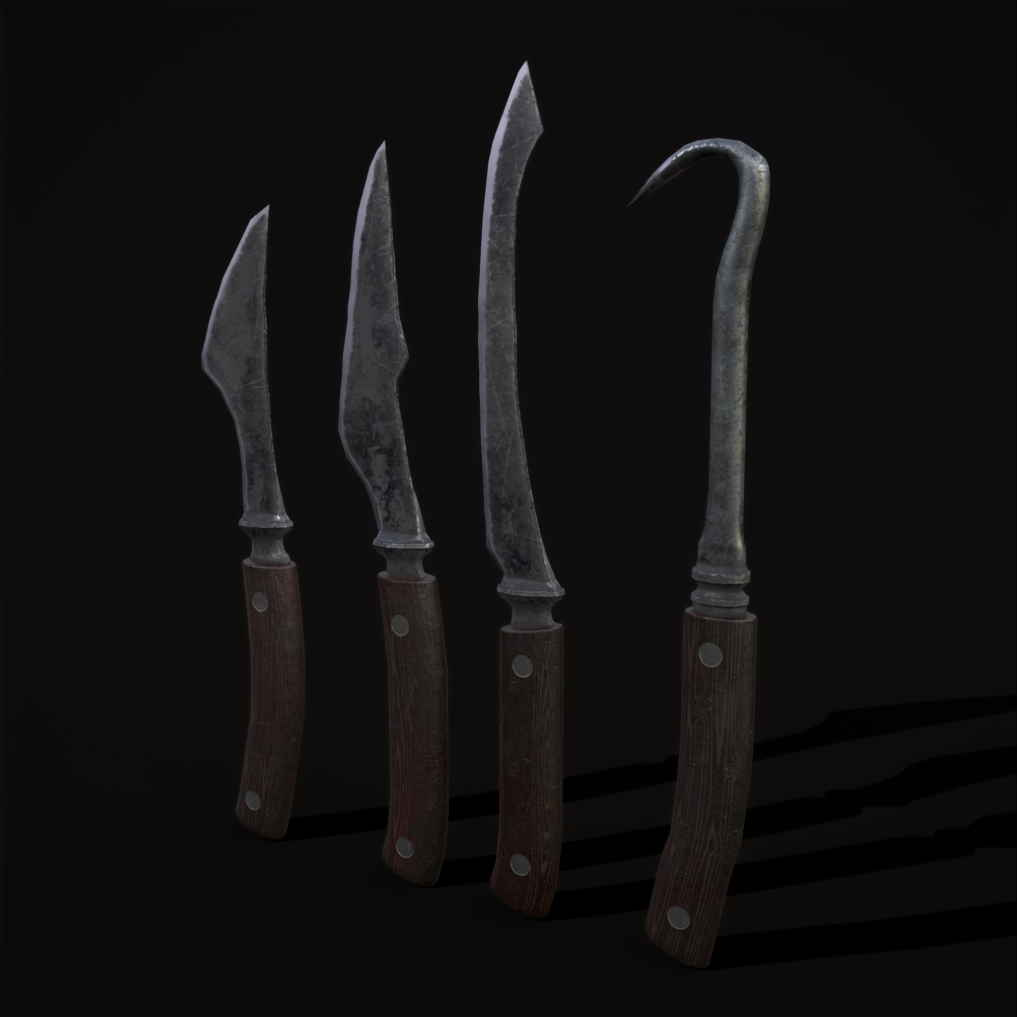 Rustic Medieval Flawed Knives - 3D Model by Get Dead Entertainment