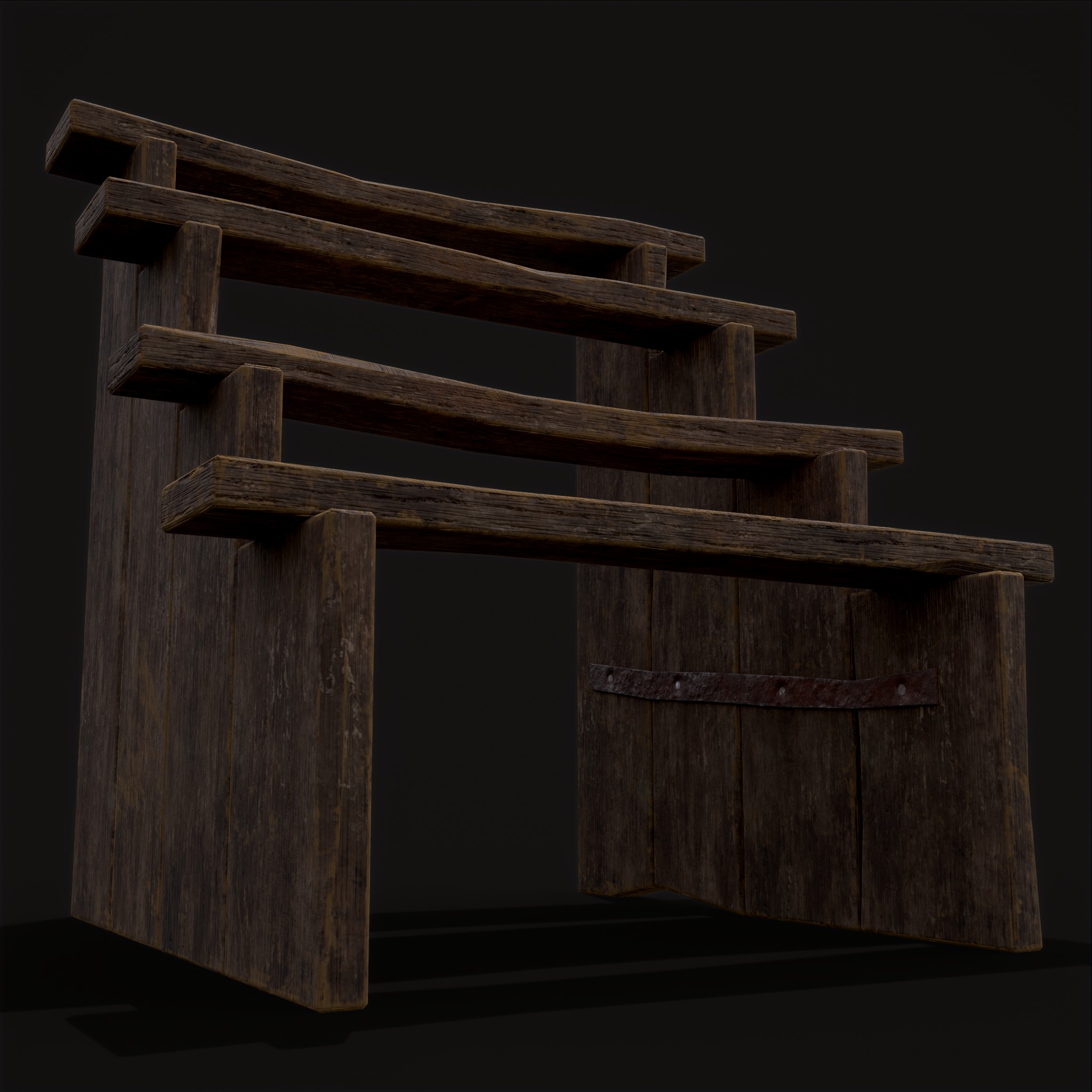 Rustic Medieval Four Step Foot Ladder - 3D Model by Get Dead Entertainment