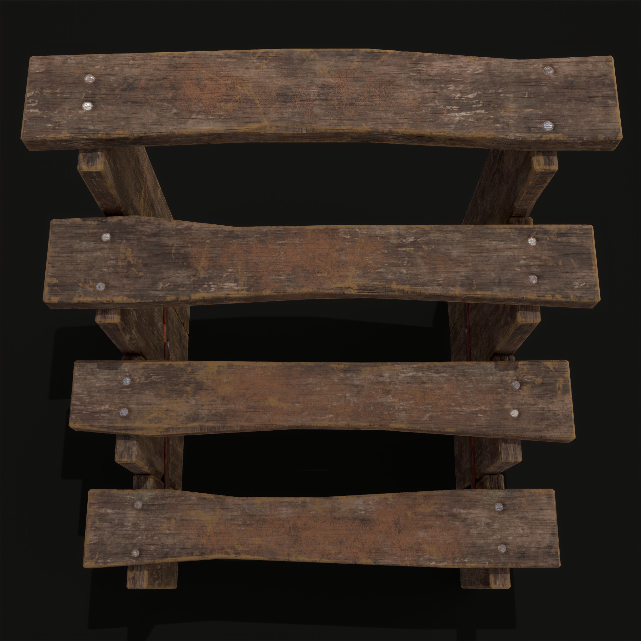 Rustic Medieval Four Step Foot Ladder - 3D Model by Get Dead Entertainment