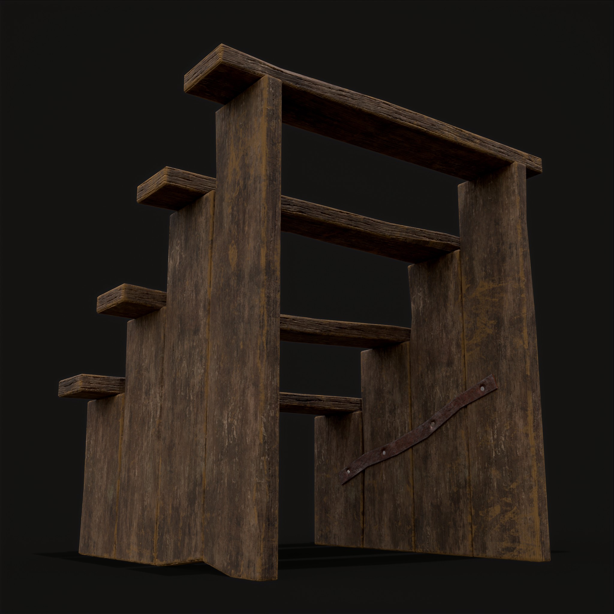 Rustic Medieval Four Step Foot Ladder - 3D Model by Get Dead Entertainment