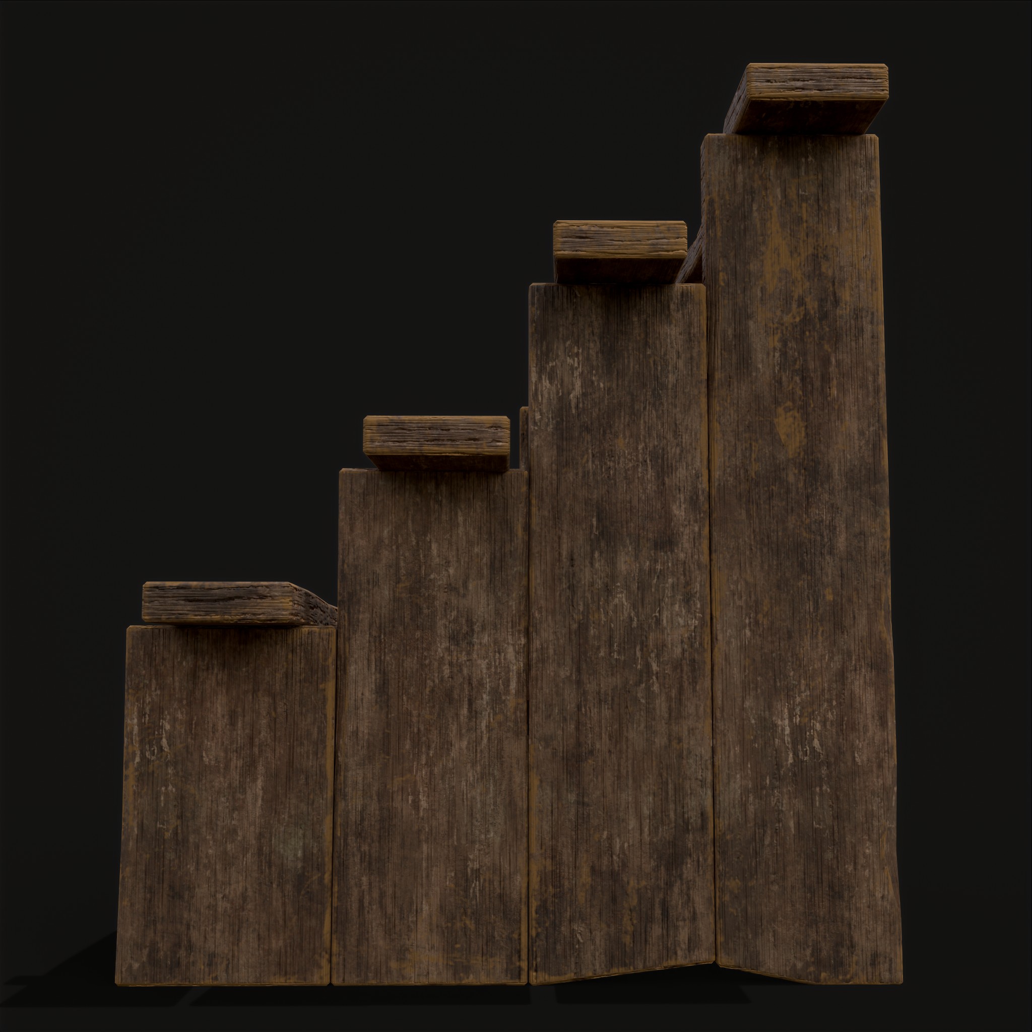 Rustic Medieval Four Step Foot Ladder - 3D Model by Get Dead Entertainment