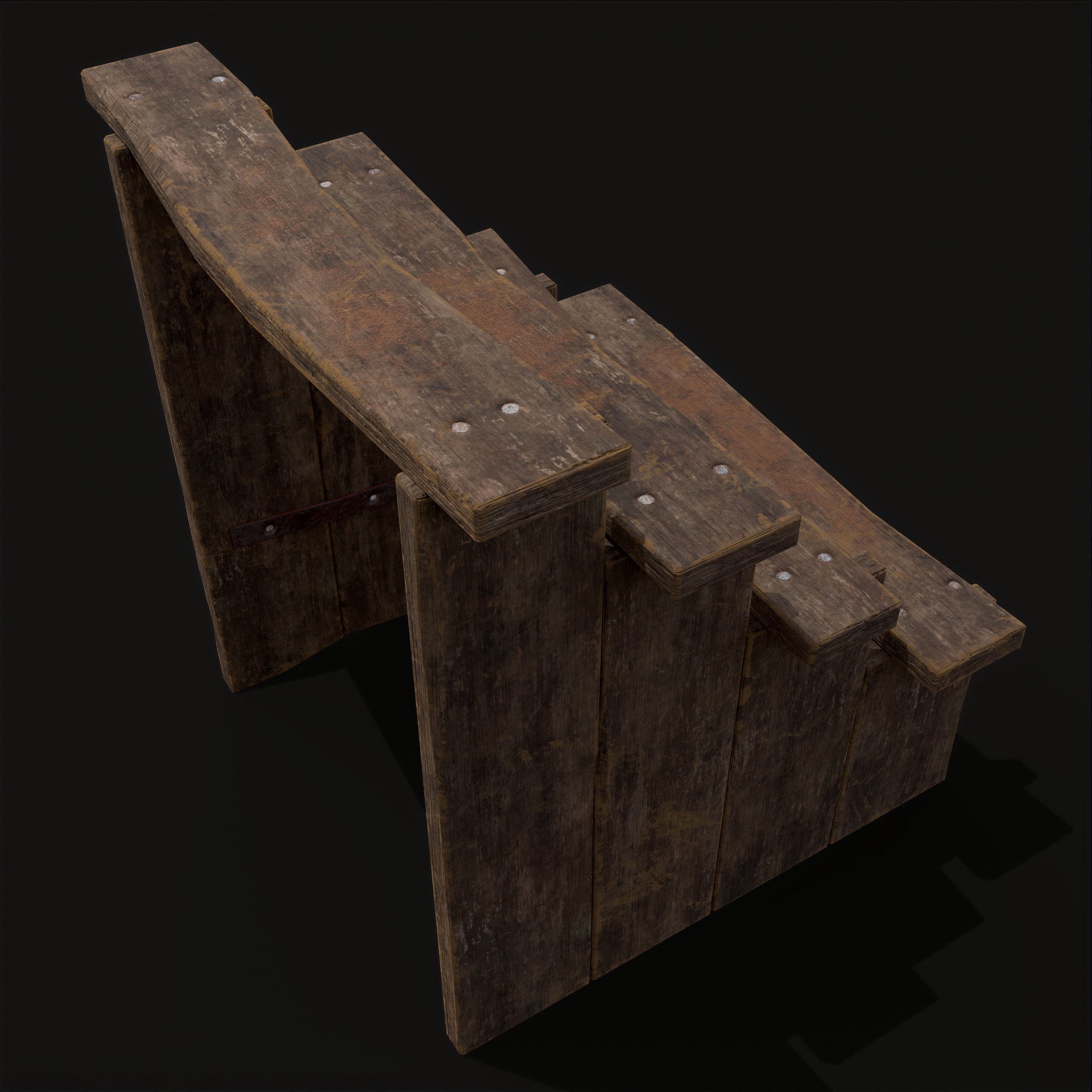 Rustic Medieval Four Step Foot Ladder - 3D Model by Get Dead Entertainment