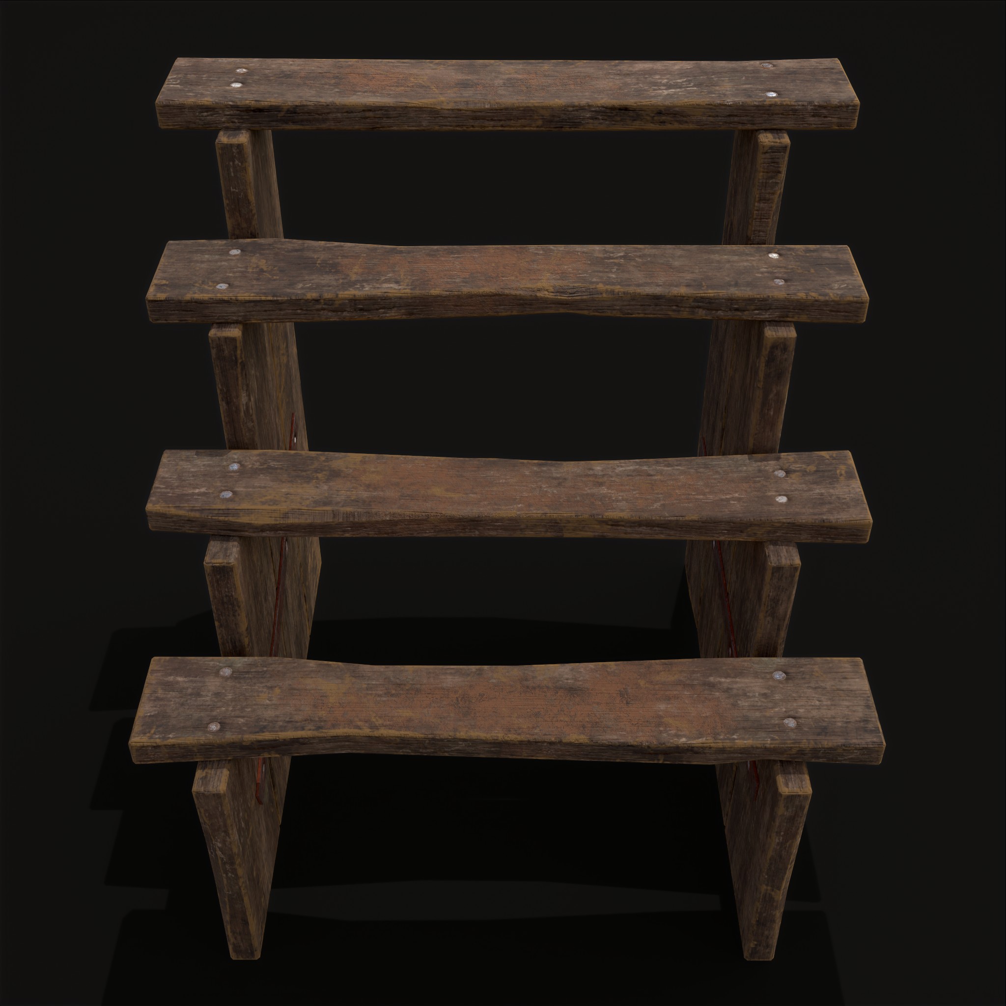 Rustic Medieval Four Step Foot Ladder - 3D Model by Get Dead Entertainment