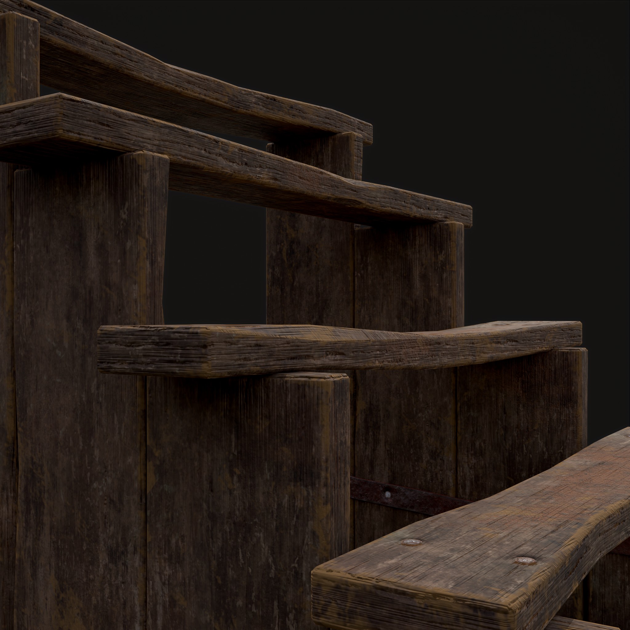 Rustic Medieval Four Step Foot Ladder - 3D Model by Get Dead Entertainment
