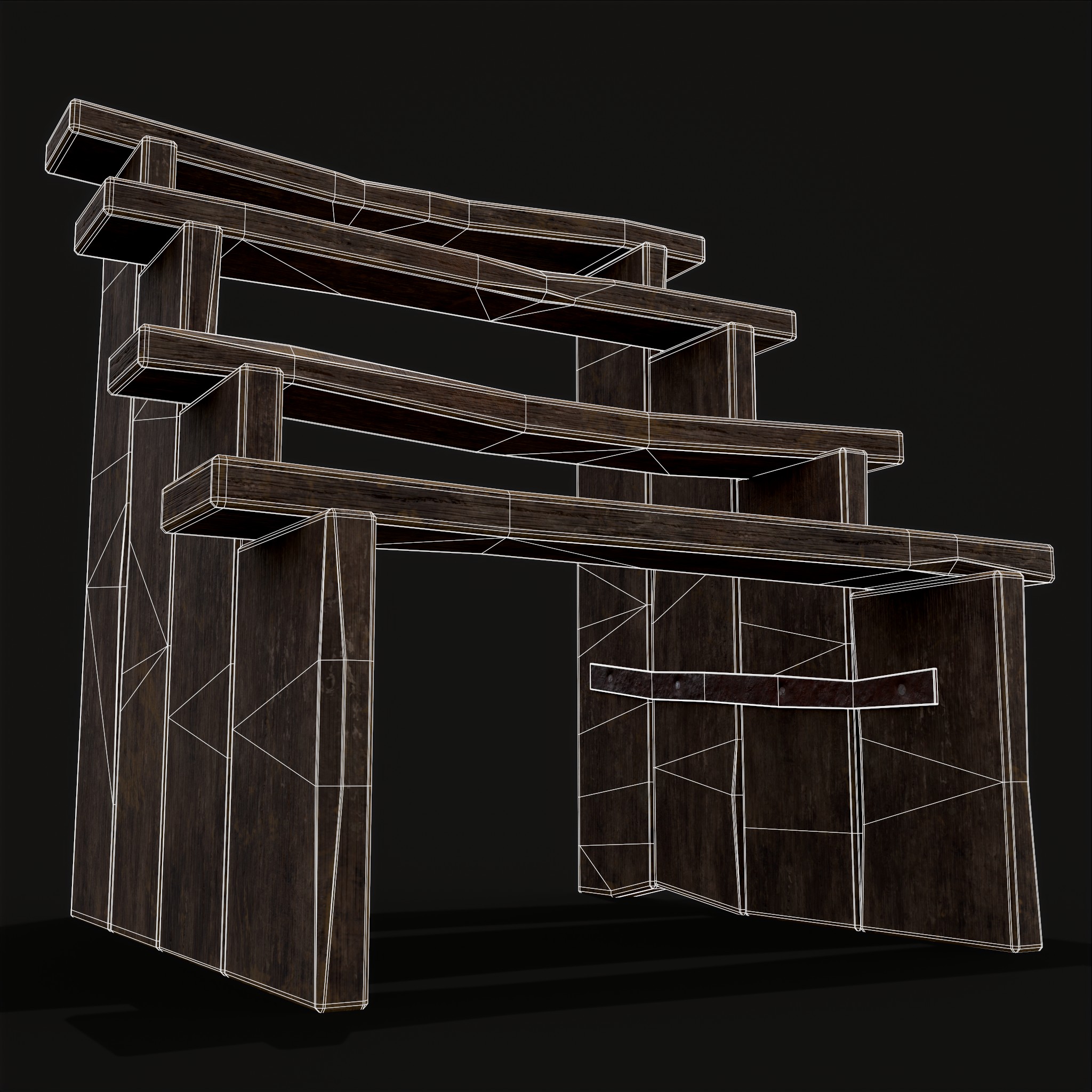 Rustic Medieval Four Step Foot Ladder - 3D Model by Get Dead Entertainment