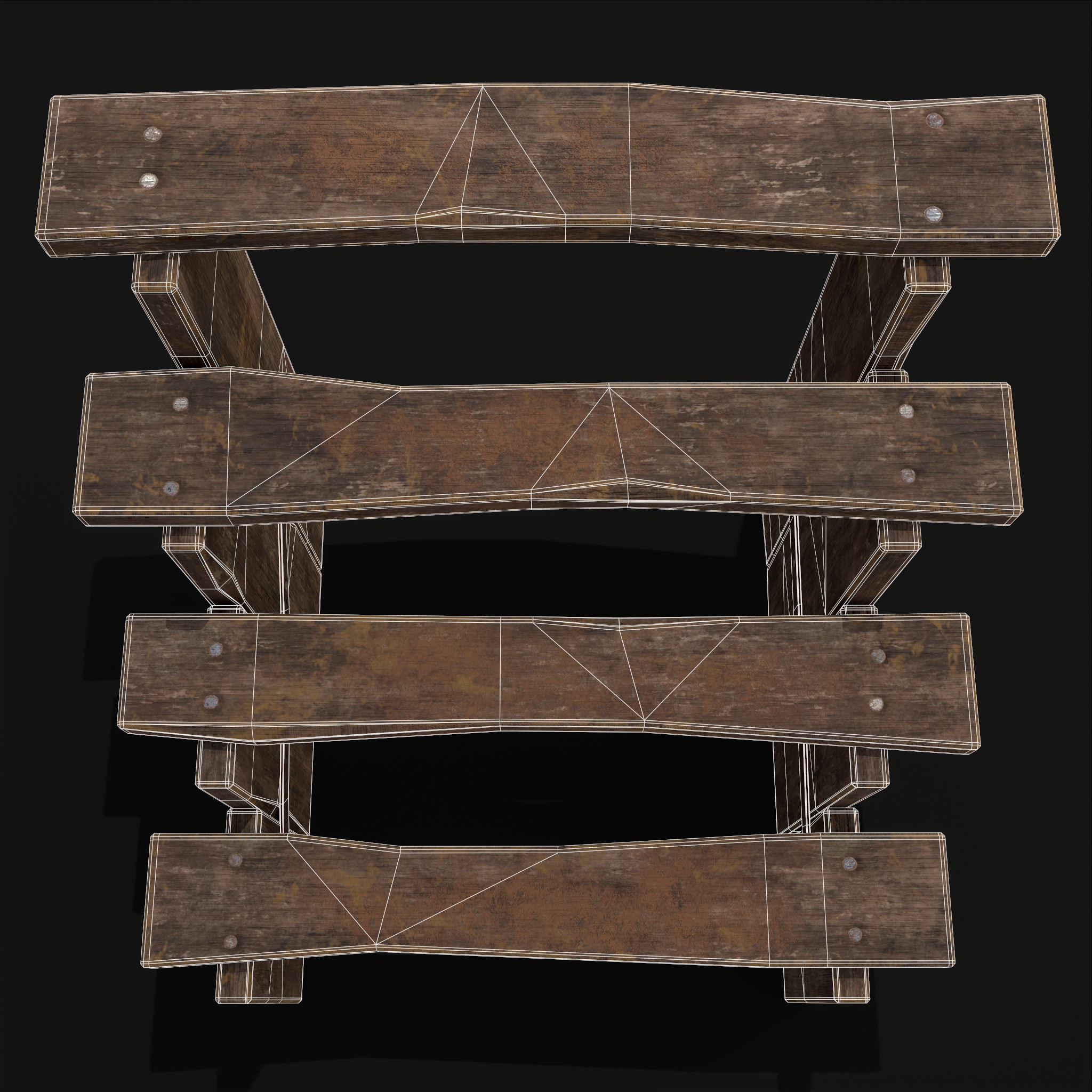 Rustic Medieval Four Step Foot Ladder - 3D Model by Get Dead Entertainment