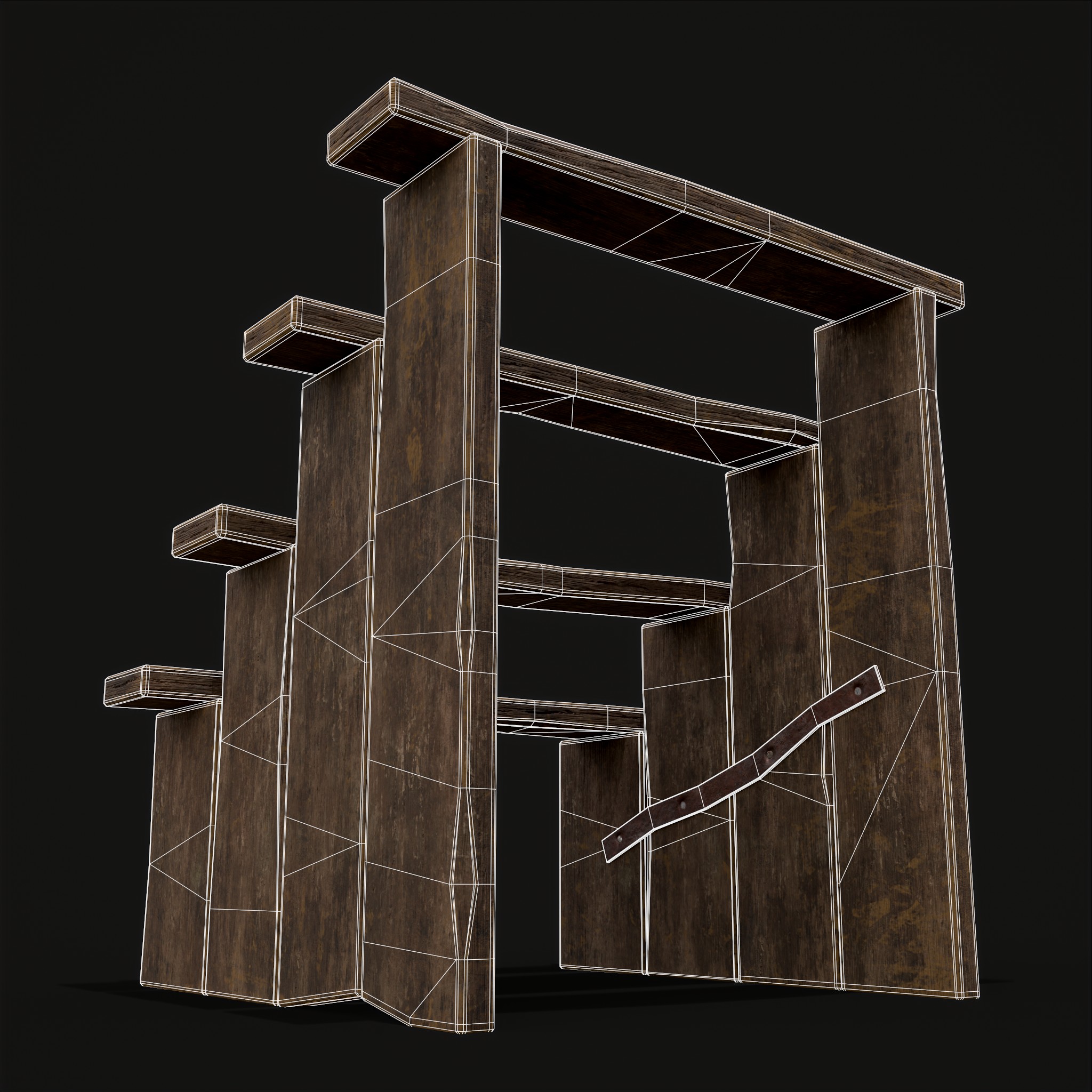 Rustic Medieval Four Step Foot Ladder - 3D Model by Get Dead Entertainment