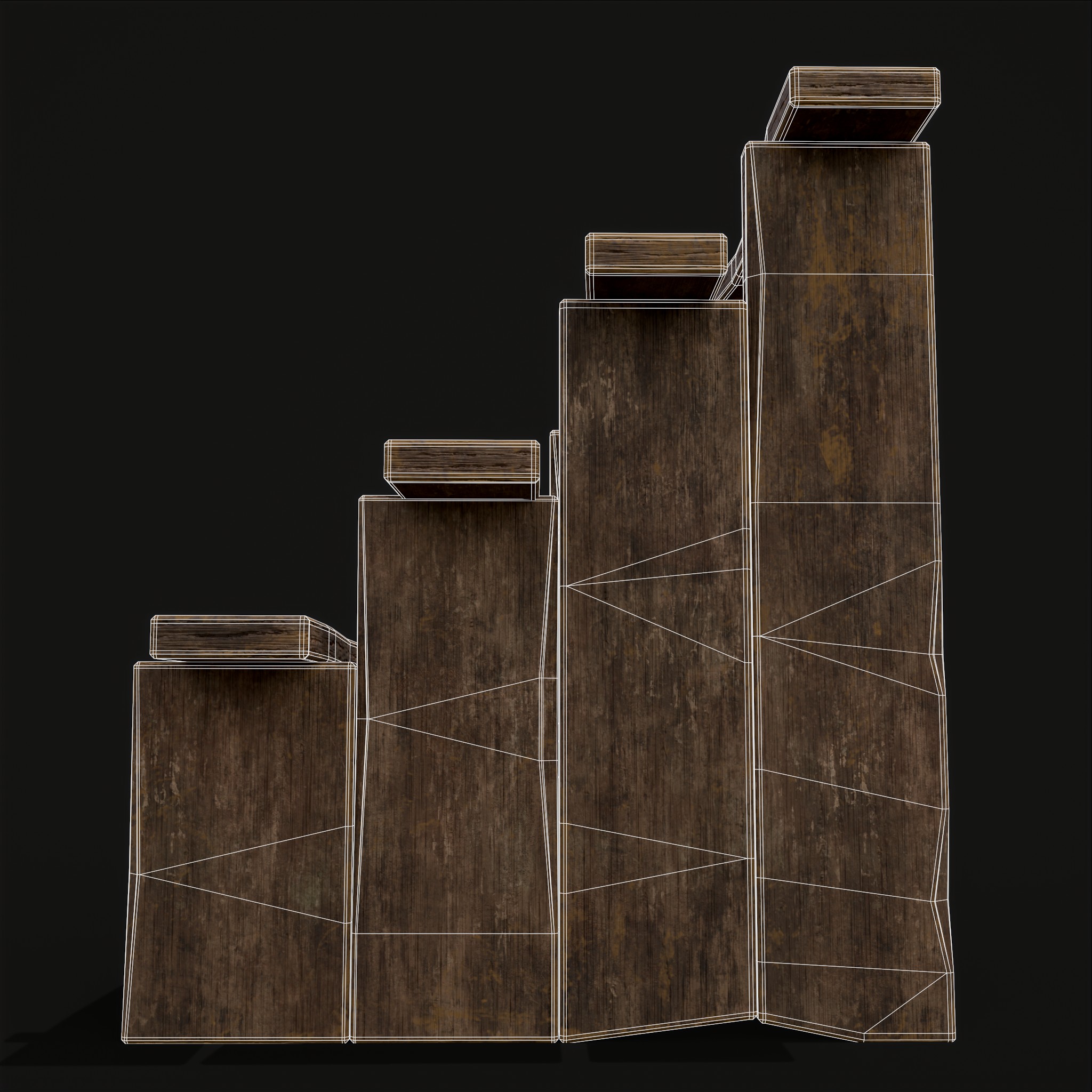 Rustic Medieval Four Step Foot Ladder - 3D Model by Get Dead Entertainment