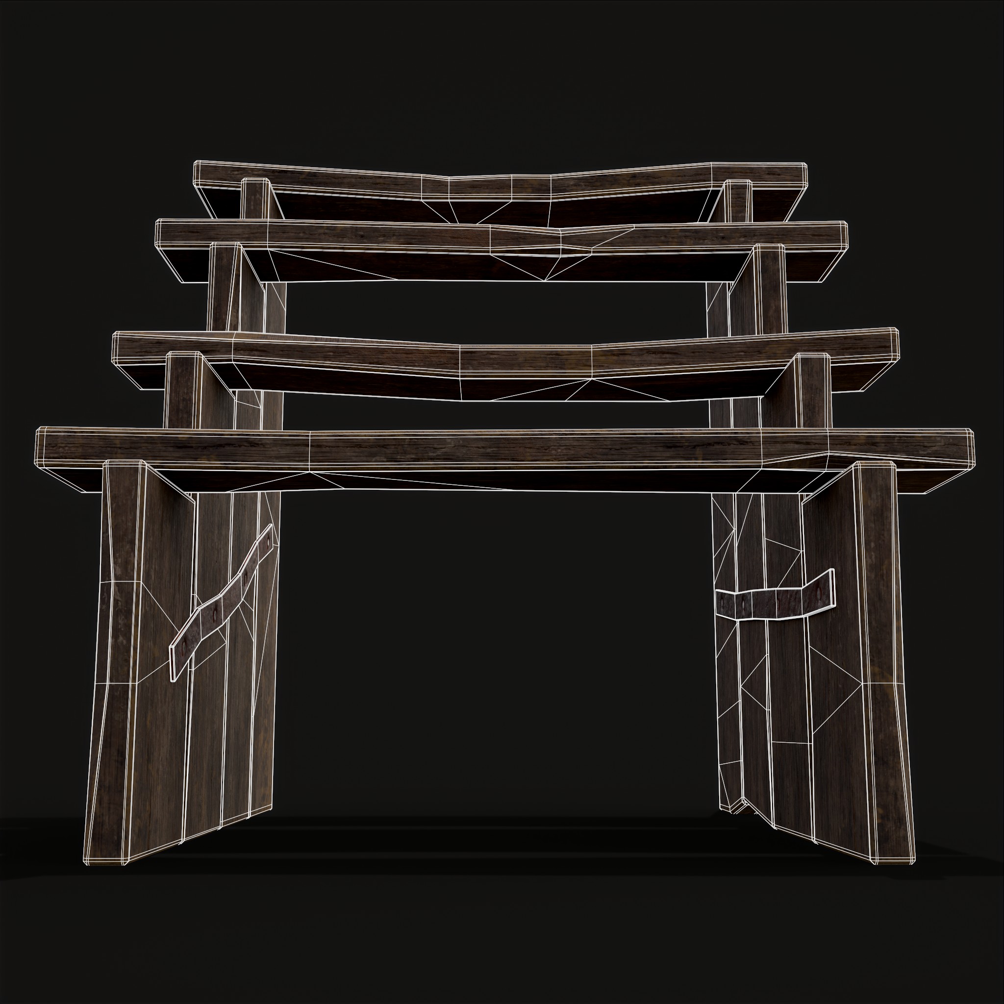 Rustic Medieval Four Step Foot Ladder - 3D Model by Get Dead Entertainment