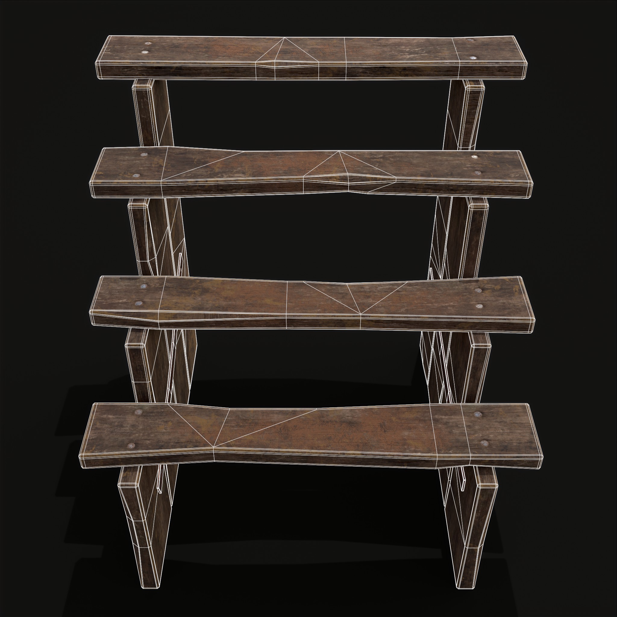Rustic Medieval Four Step Foot Ladder - 3D Model by Get Dead Entertainment