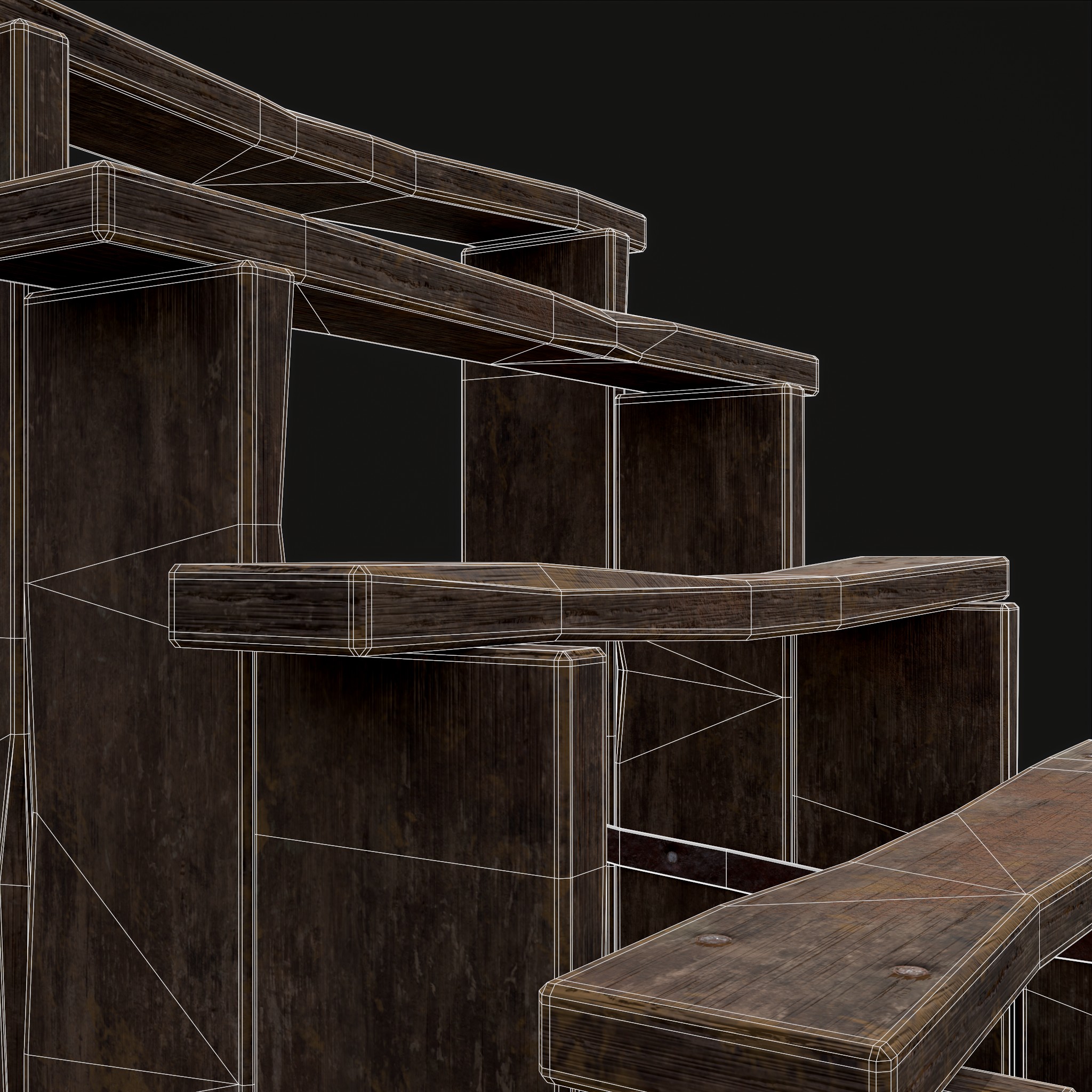 Rustic Medieval Four Step Foot Ladder - 3D Model by Get Dead Entertainment