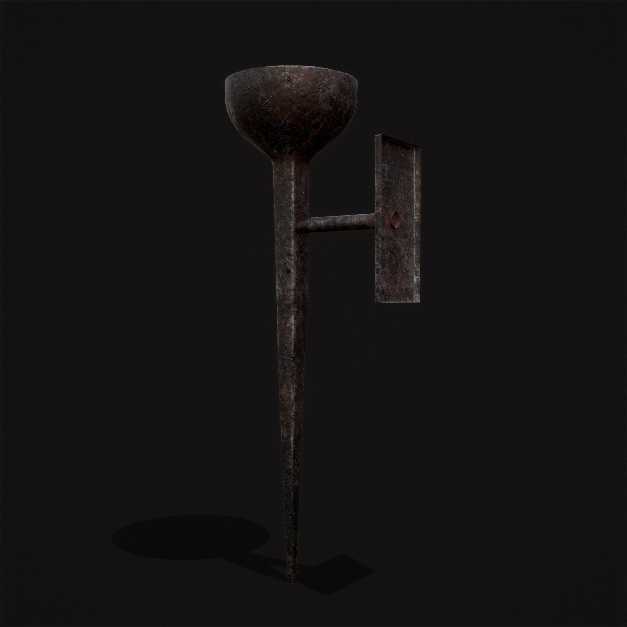Rustic Medieval Iron Forged Torch - 3D Model by Get Dead Entertainment