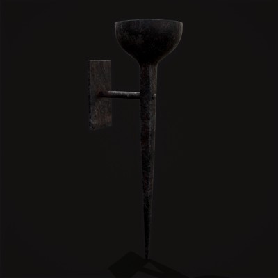 Rustic Medieval Iron Forged Torch - 3D Model by Get Dead Entertainment