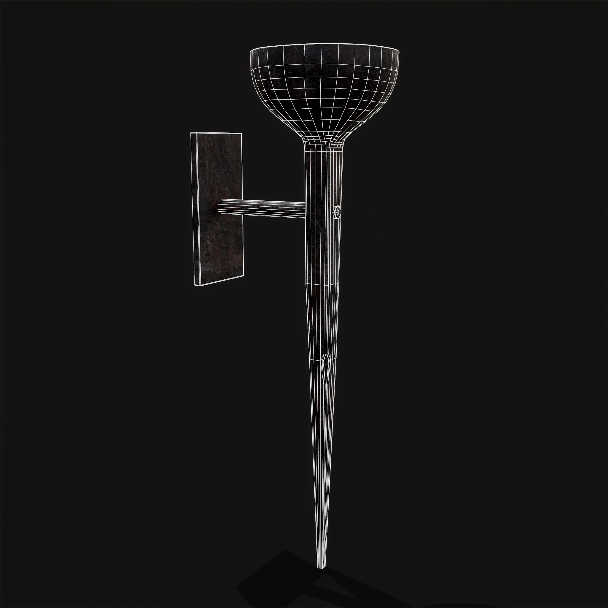 Rustic Medieval Iron Forged Torch - 3D Model by Get Dead Entertainment